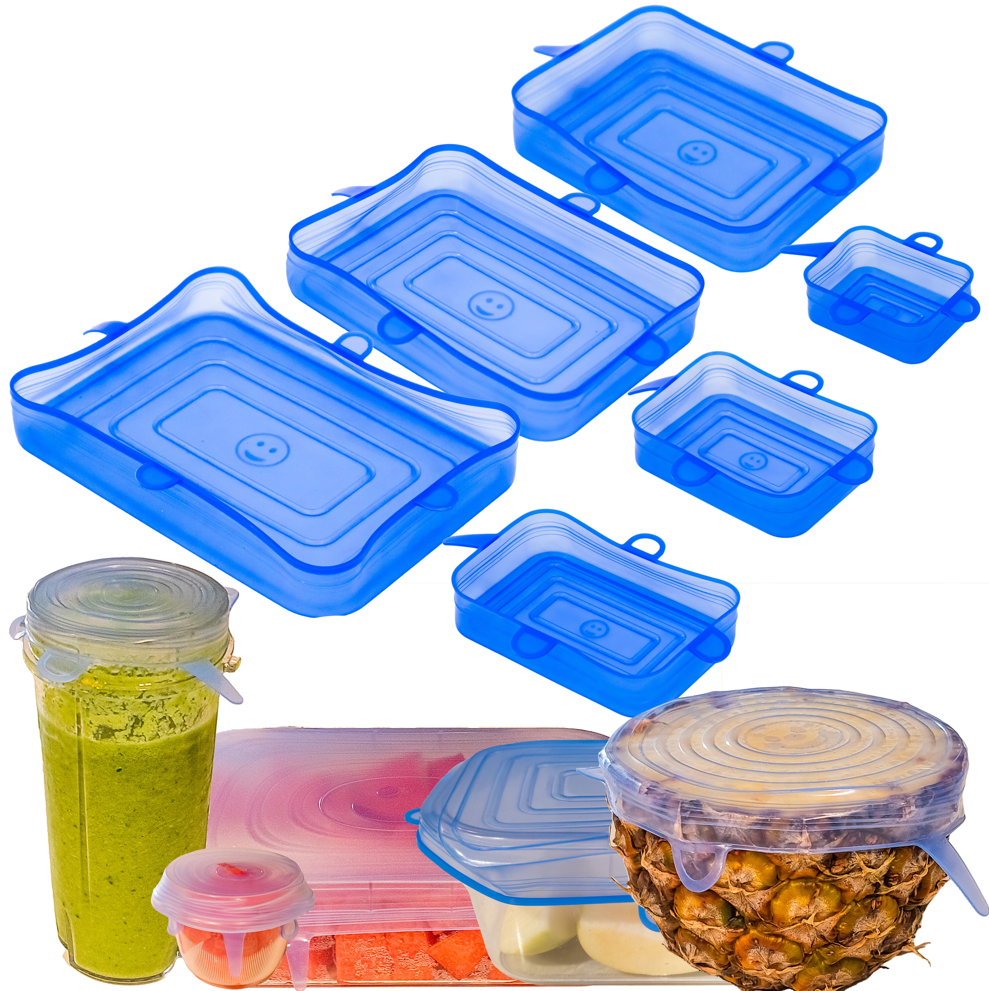 Stretch Lids Silicone Food Storage Container Lids - Reusable ...