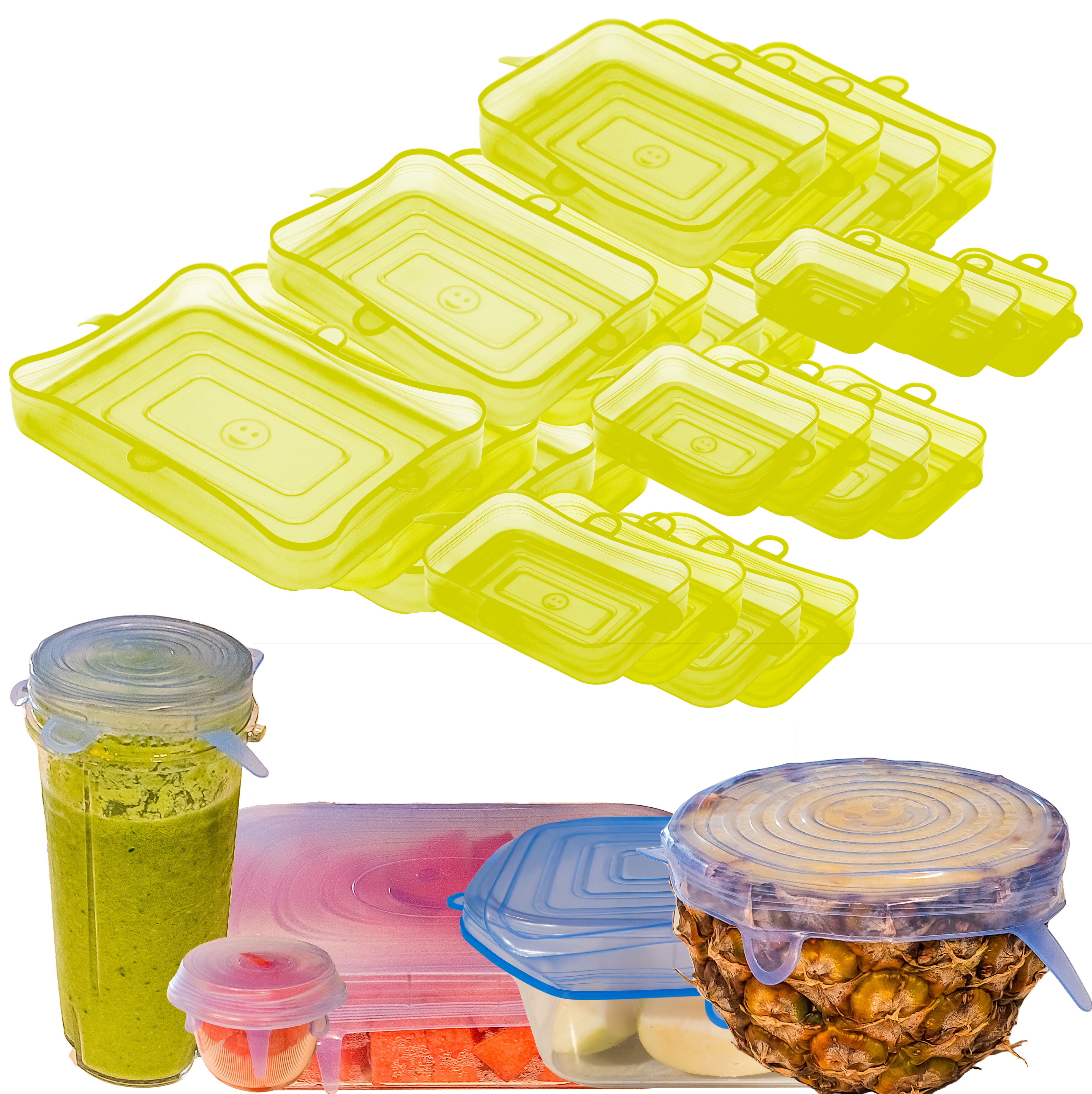 Stretch Lids Silicone Food Storage Container Lids - Reusable ...