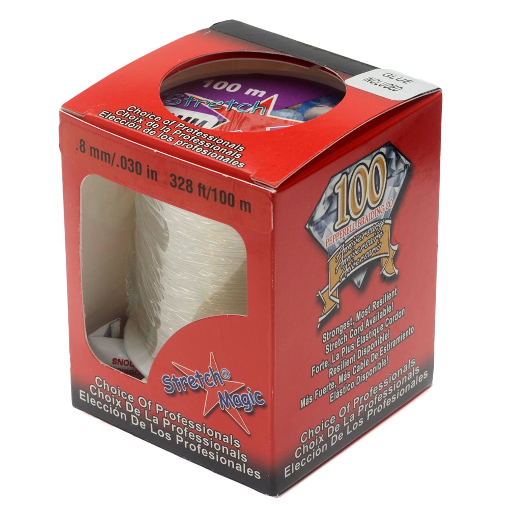 Stretch Magic Cord with Hypo Cement, Round .8mm (.031 Inch) Thick, 100 ...