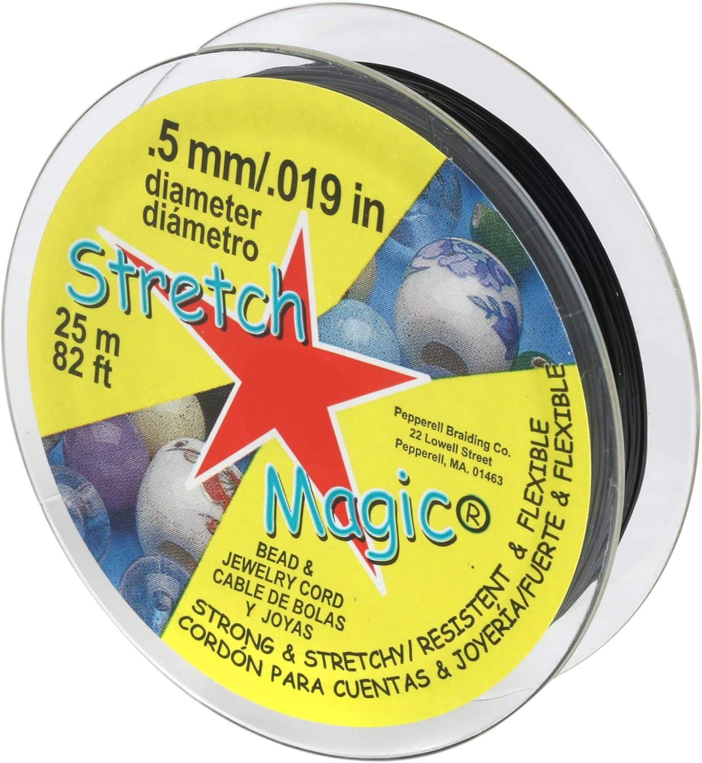 Stretch Magic Jewelry Cord - 0.5 mm x 82 ft, Black - Walmart.com