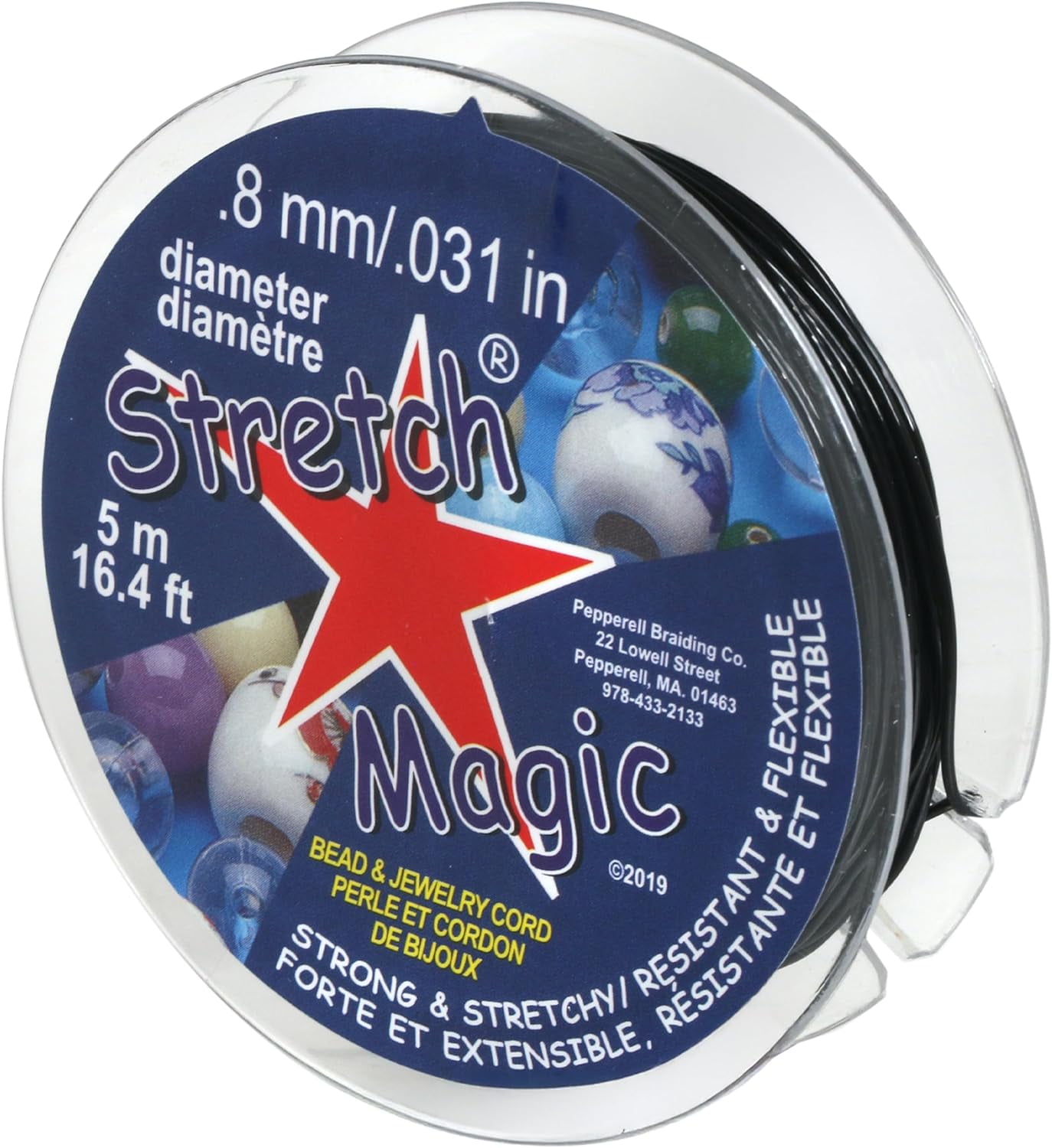 Stretch Magic Elastic Beading Cord - Black Color, 0.8mm in Diameter, 10 ...