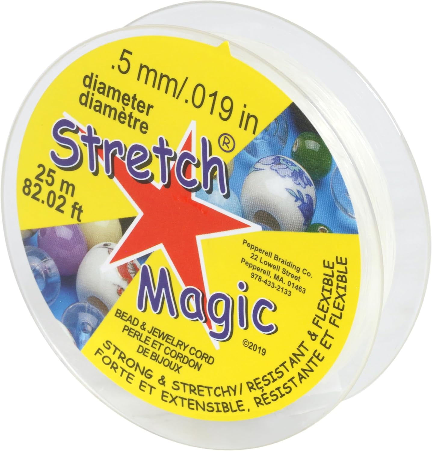 Stretch Magic Clear Jewelry Cord for DIY Crafts - Thin, Stretchy, 0.5 ...