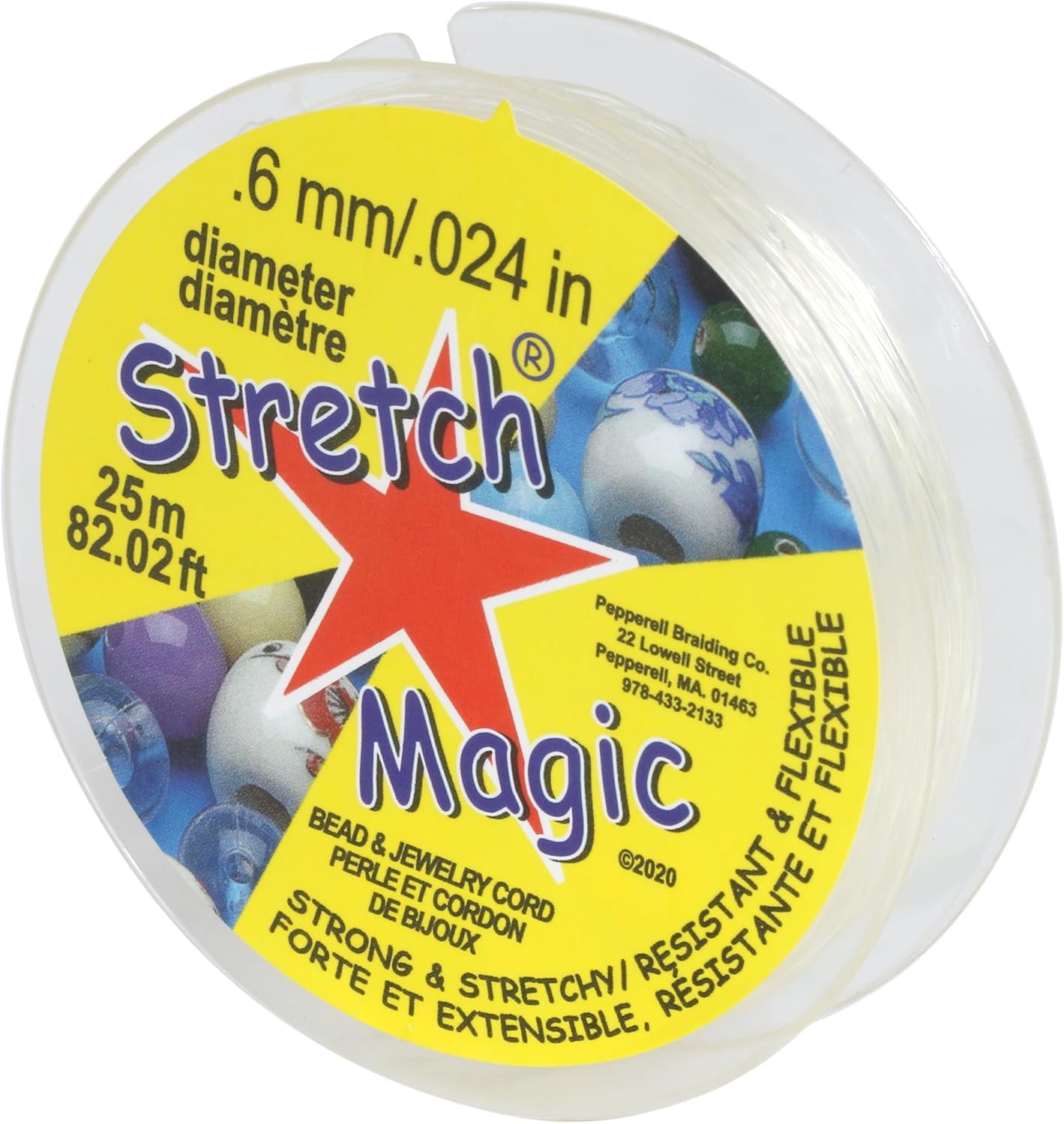 Stretch Magic Elastic Beading Cord - Clear Color, 0.6mm in Diameter, 25 ...