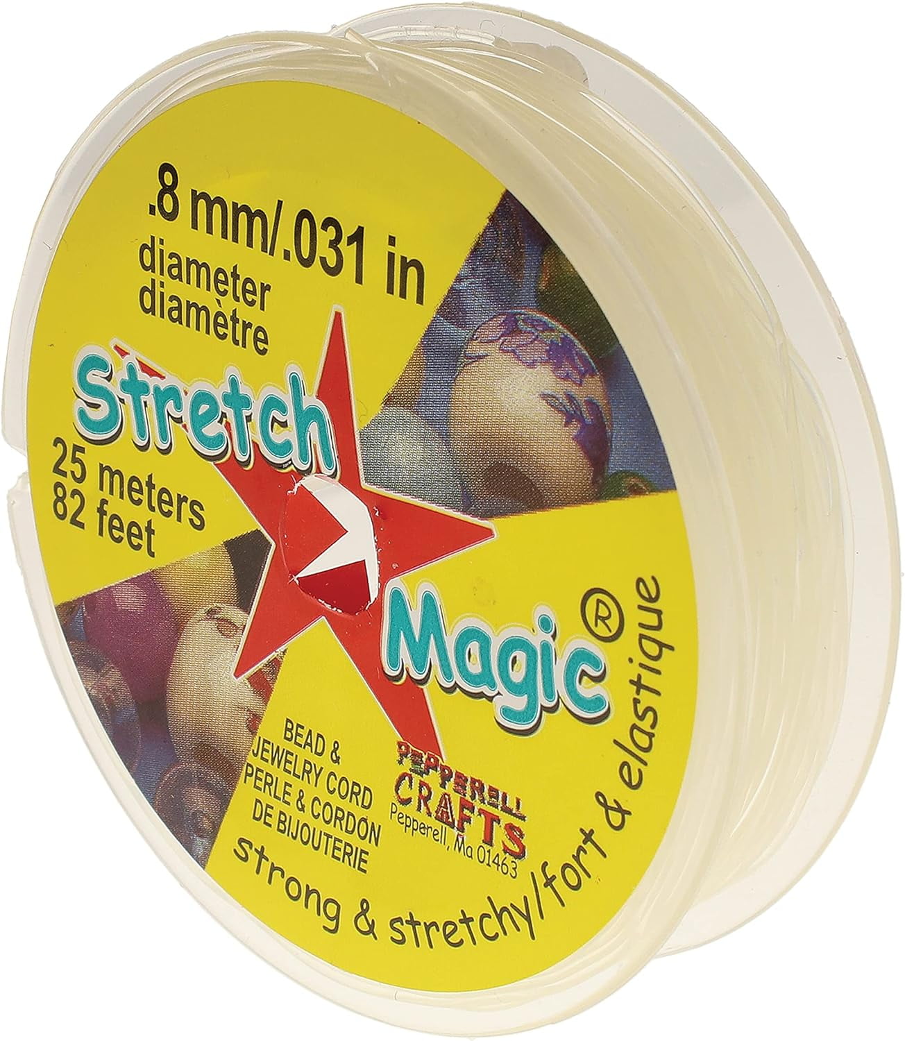 Stretch Magic - Strong & Stretchy Bead & Jewelry Cord, 0.8mm, 25m Spool ...