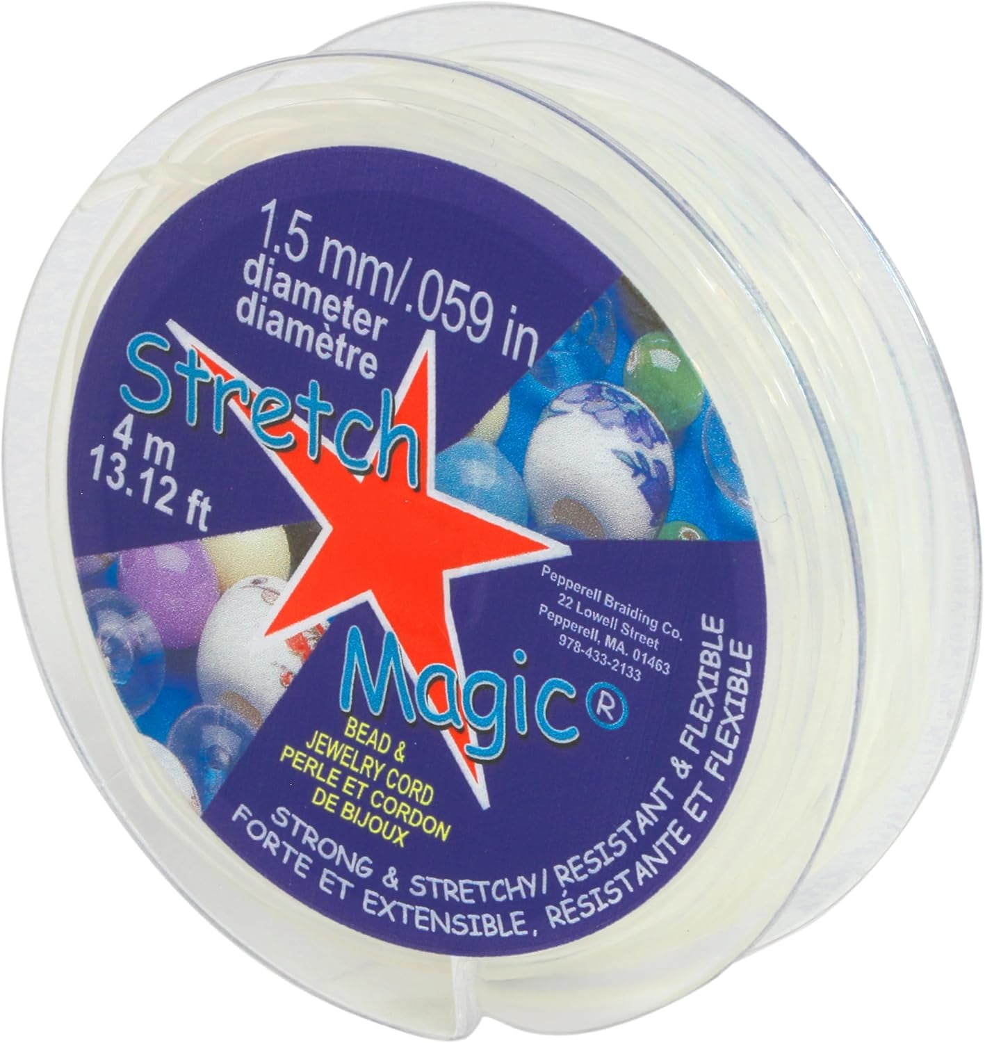 Stretch Magic Bead & Jewelry Cord 1.5mmX4m-Clear - Walmart Business ...