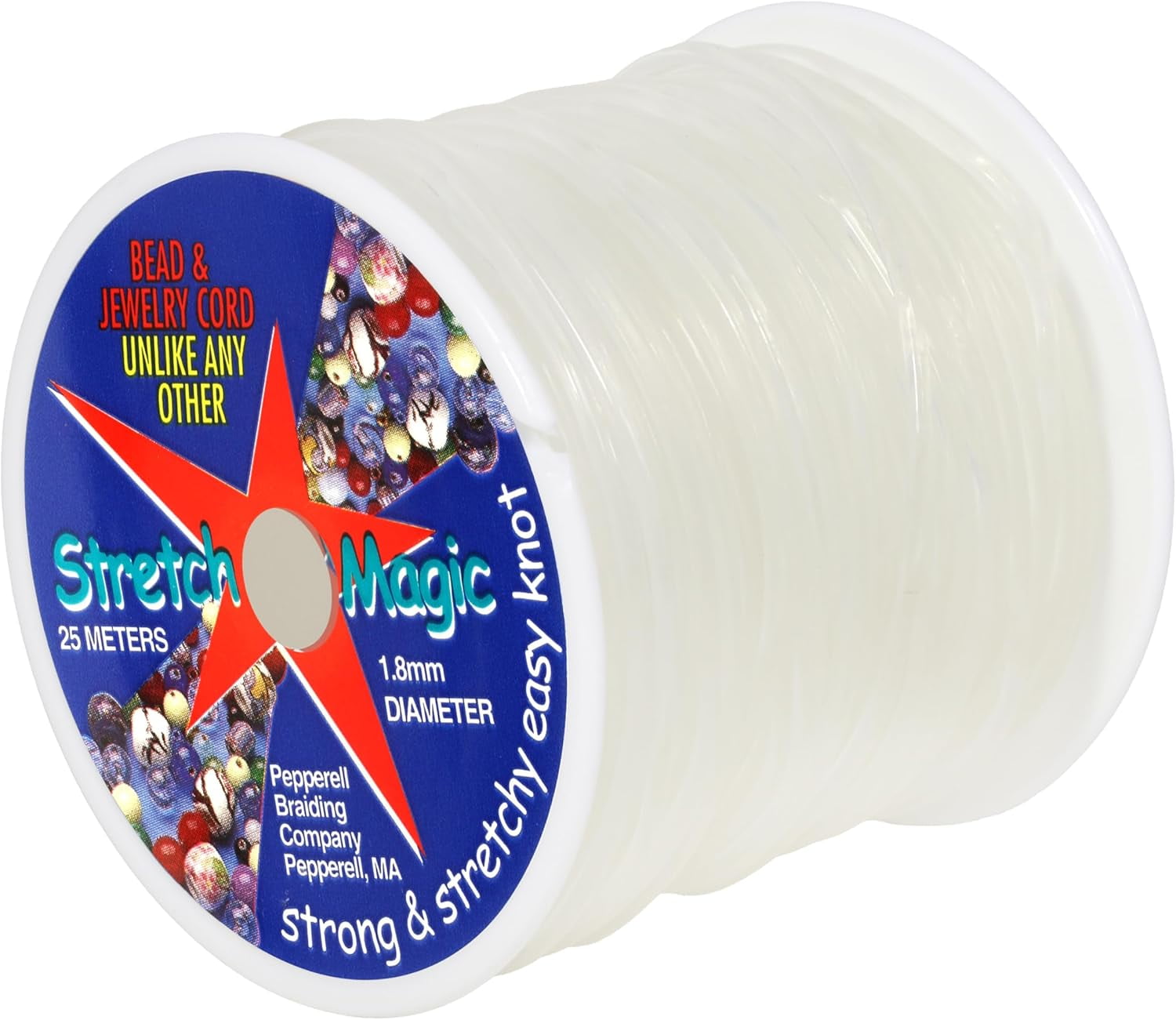 Stretch Magic Elastic Beading Cord - Clear Color, 1.8mm in Diameter, 25 ...
