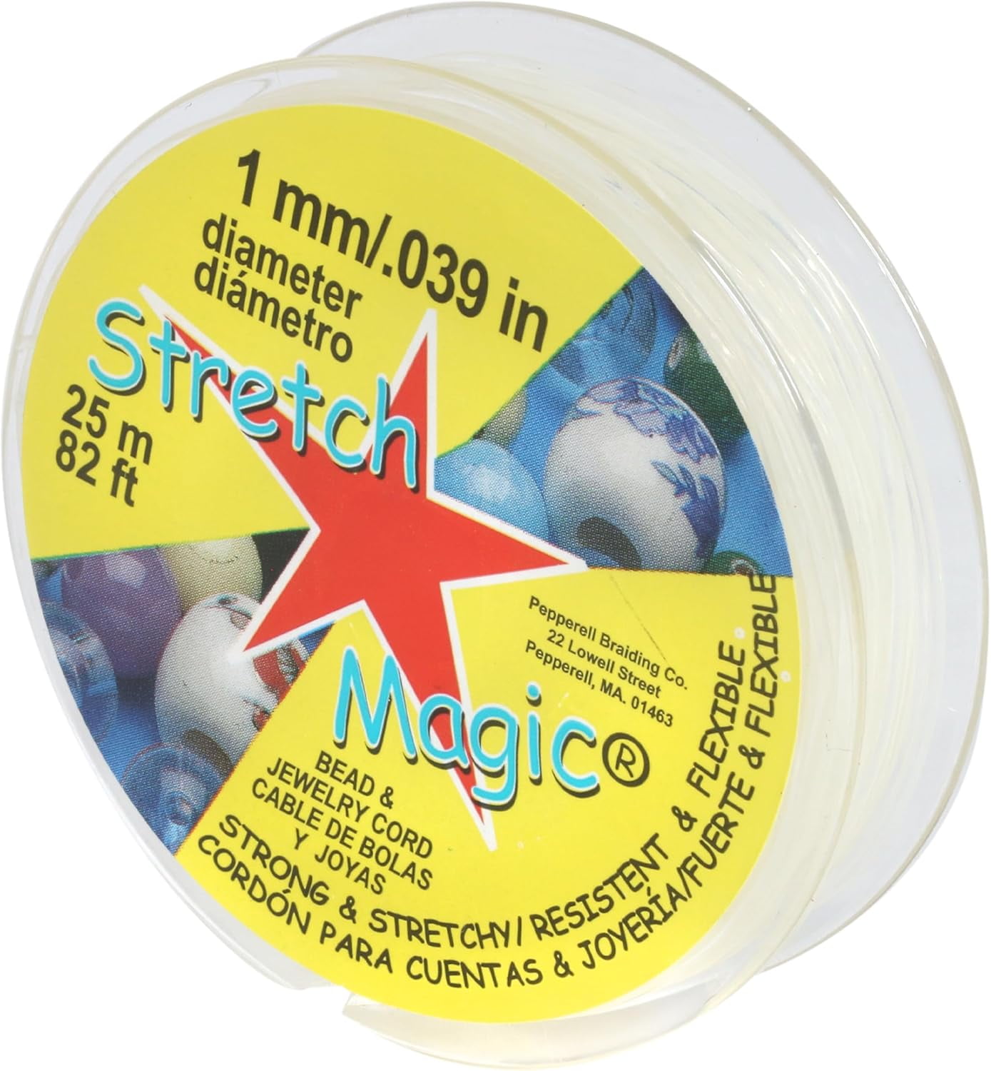 Stretch Magic Elastic Beading Cord, Clear, 1mm Diameter, 25m Spool ...