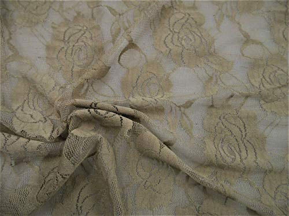 Stretch Mesh Lace Fabric Pale Brown Floral Sheer A307 - Walmart.com