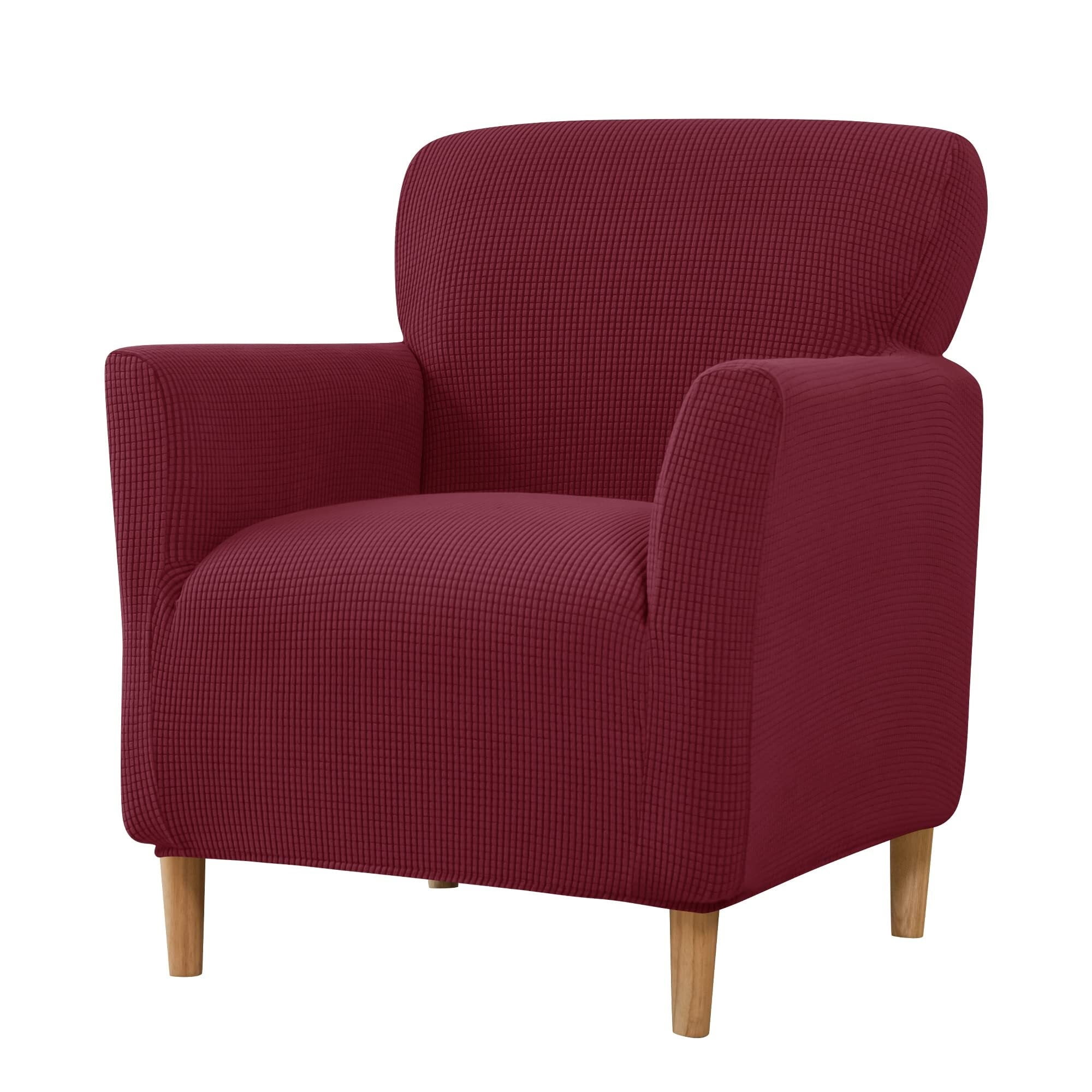 Stretch Mid Century Modern Armchair Slipcover 1-Piece Jacquard Accent ...