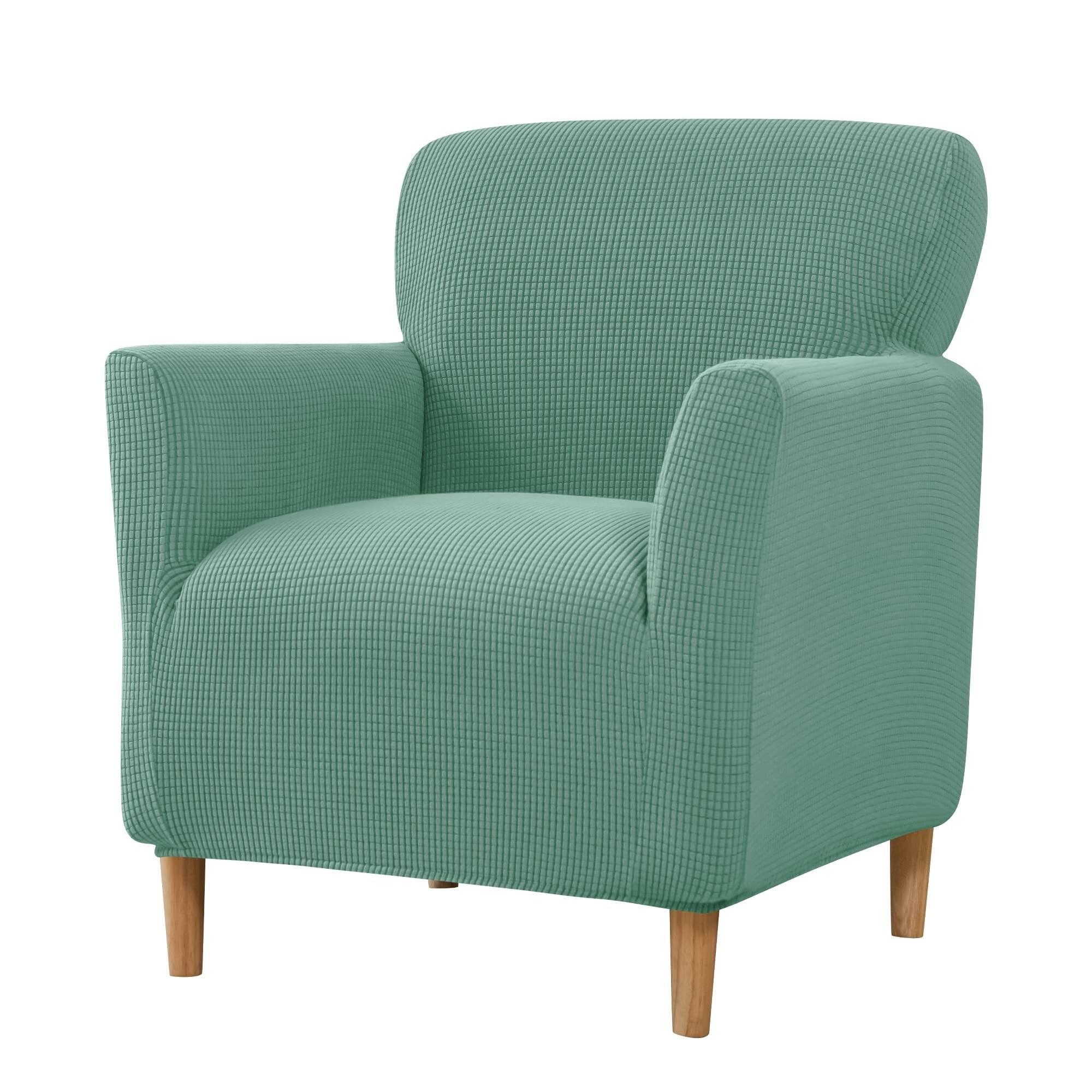 Stretch Mid Century Modern Armchair Slipcover 1-Piece Jacquard Accent ...