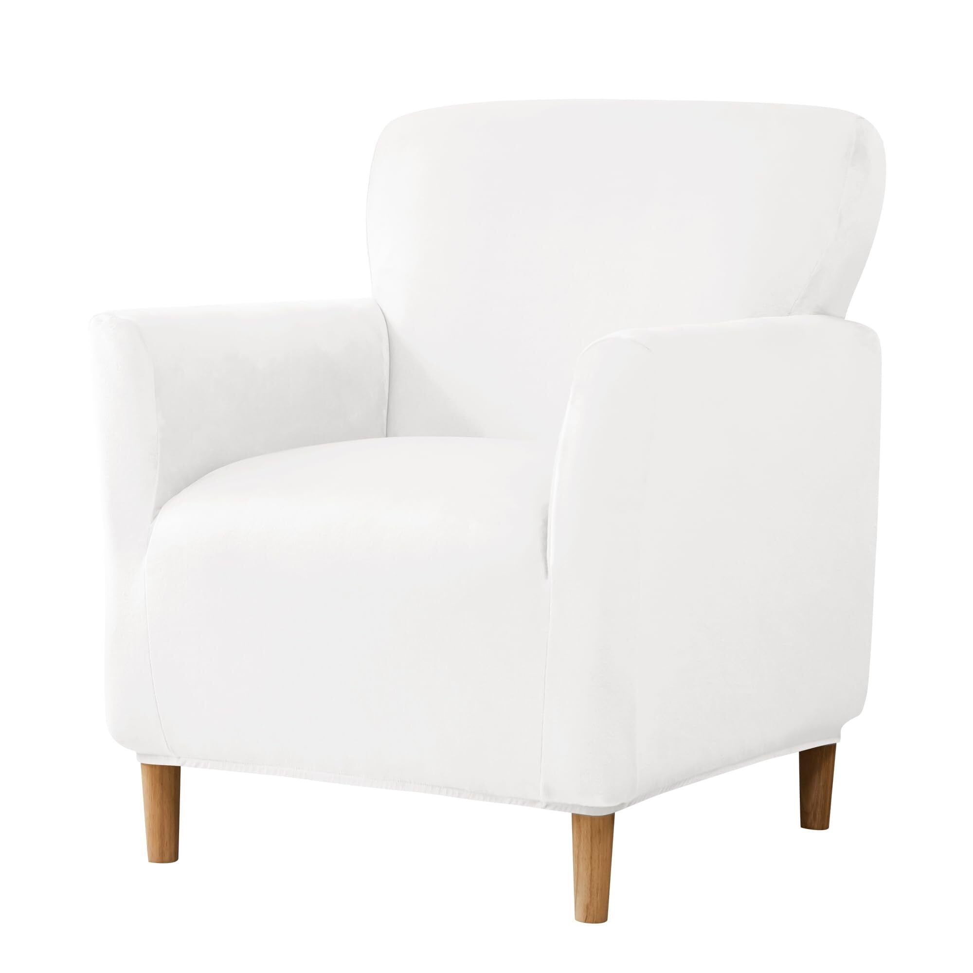 Stretch Mid Century Modern Armchair Slipcover 1-Piece Jacquard Accent ...