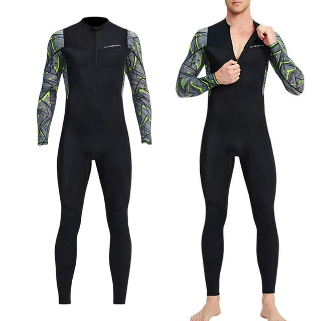 Stretch Neoprene Wetsuit, Front Zip Full Body Diving Suit, for Men ...