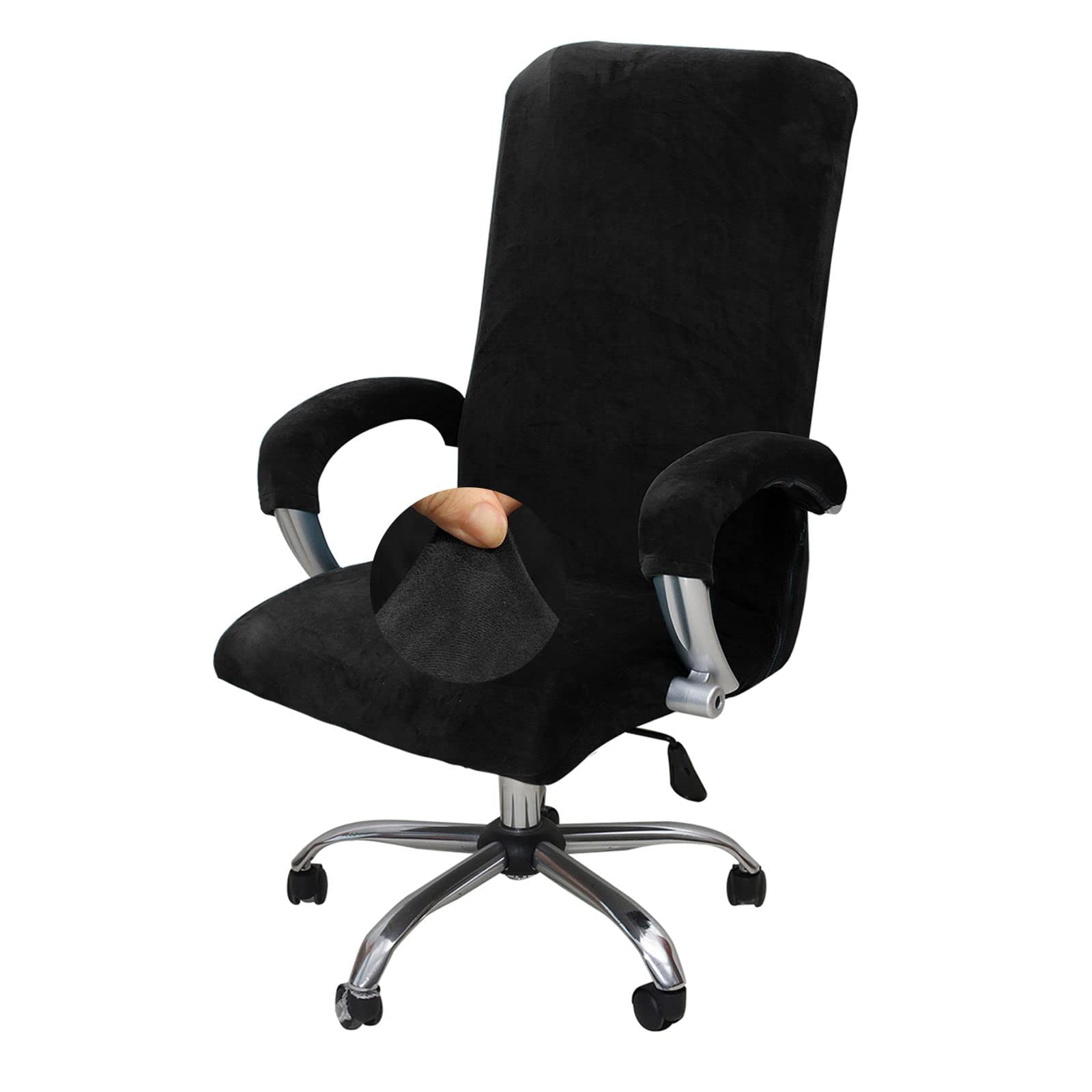 Stretch Office Chair Covers, Soft Rotating Chair Slipcovers Velvet ...