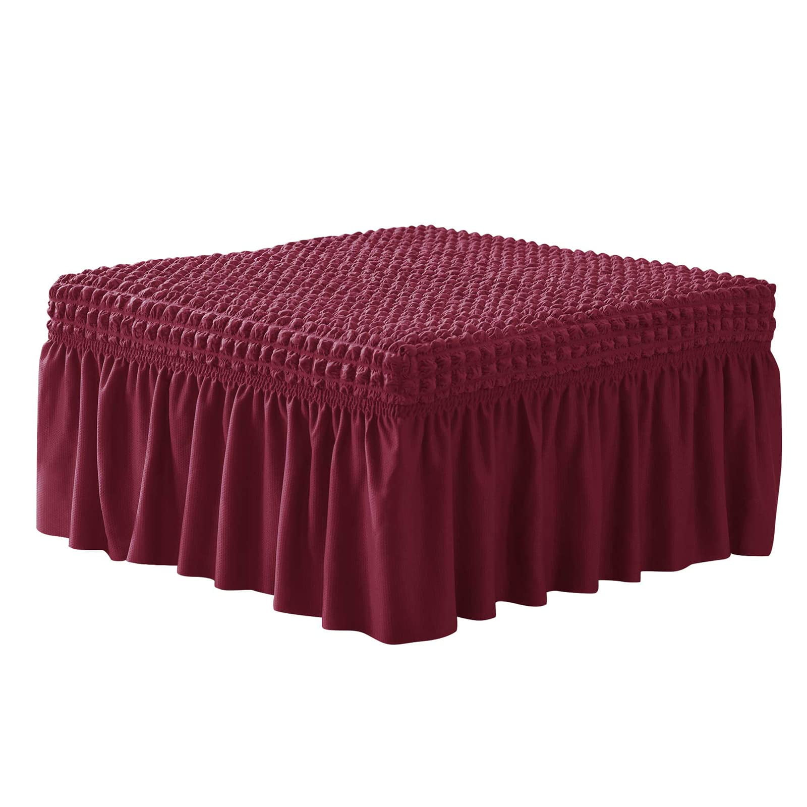 Stretch Ottoman Cover, Ottoman Slipcovers Soft Seersucker Footstool ...