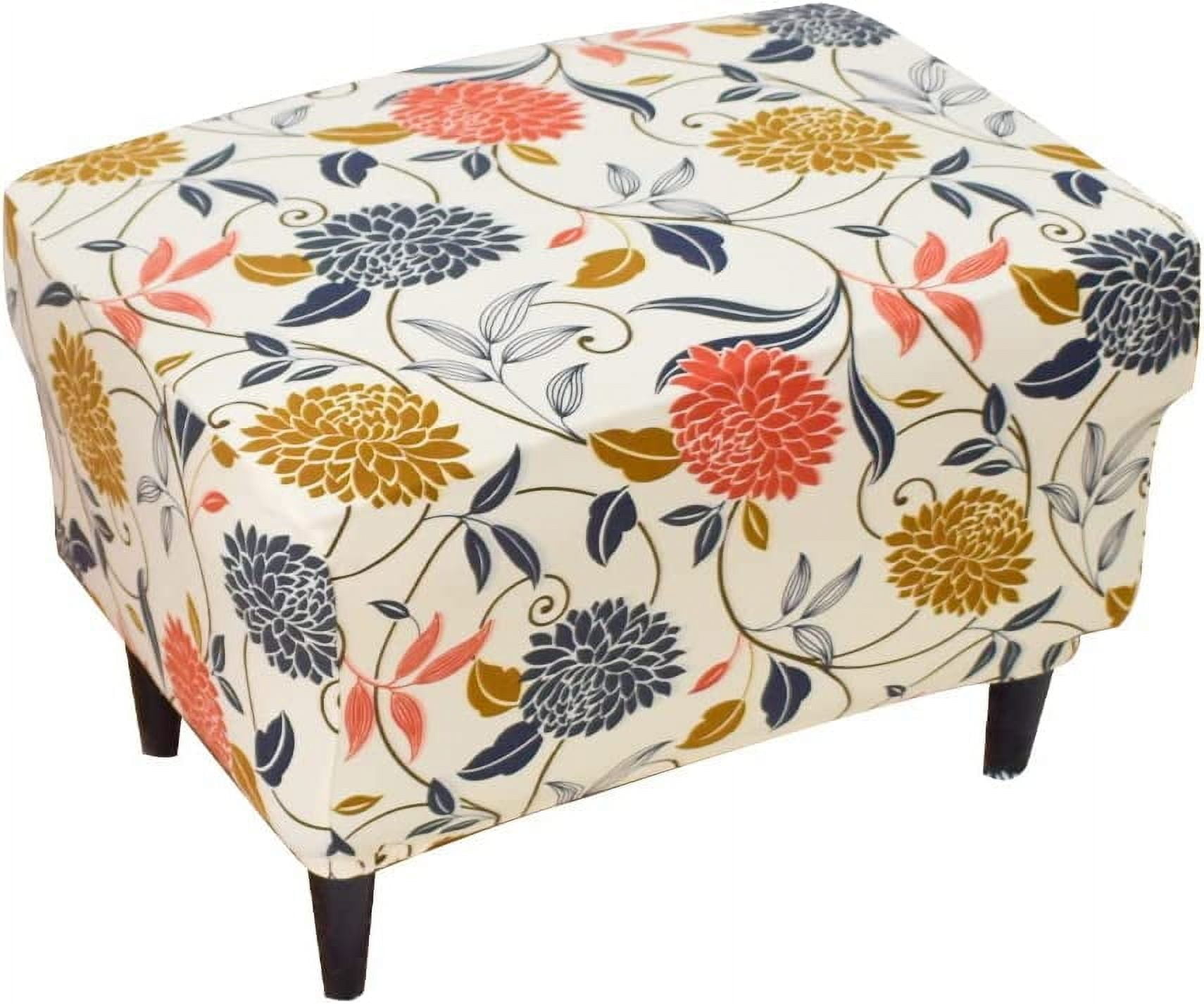 Stretch Ottoman Cover Rectangular Storage Ottoman Slipcover Footrest ...