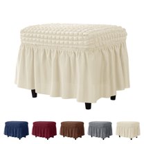 PiccoCasa Small Stretch Ottoman Slipcover, Soft Fit Footstool Cover ...