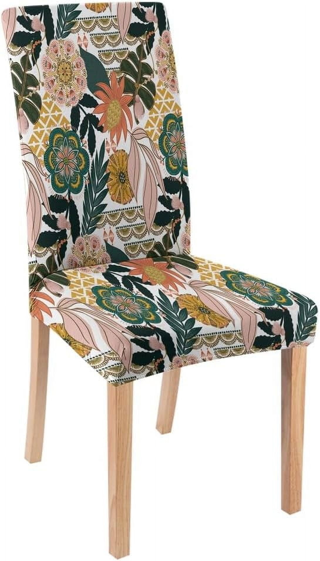 Stretch Parson Chair Slipcovers for Dining Room Set of 6,Boho Tropical ...