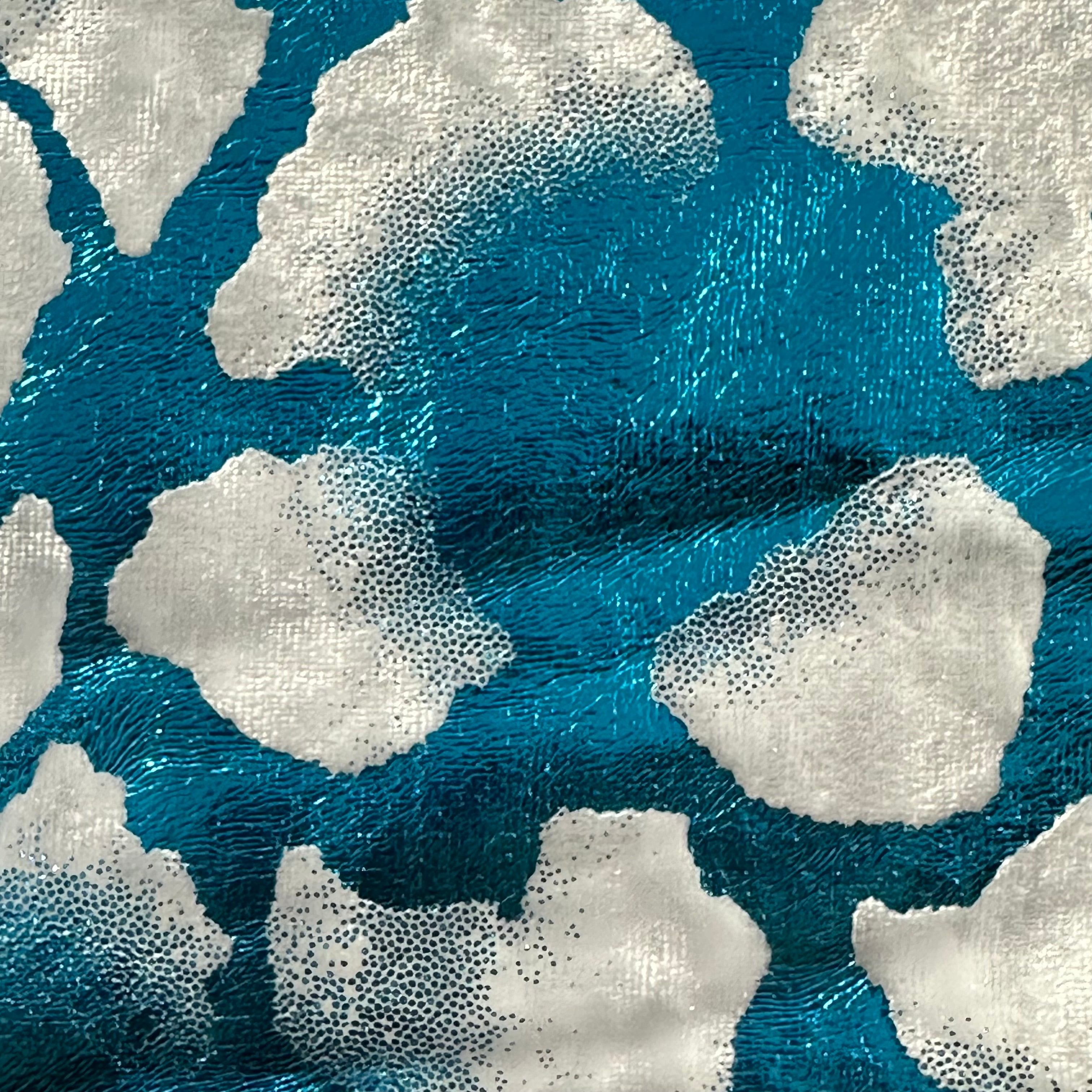 Stretch Polyester Spandex Fabric Aphetic Cloud Design Foil ! | Spandex ...