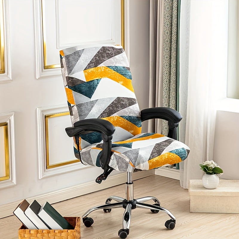 Stretch Printed Office Computer Chair Covers, Universal Desk Rotating ...