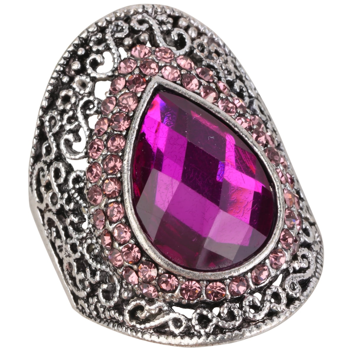 Stretch Rings for Women Fit Finger Size 6.5 to 9 Rhinestone Silk Scarf ...