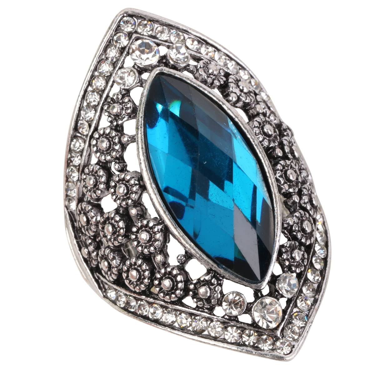 Stretch Rings for Women Fit Finger Size 6.5 to 9 Rhinestone Silk Scarf ...