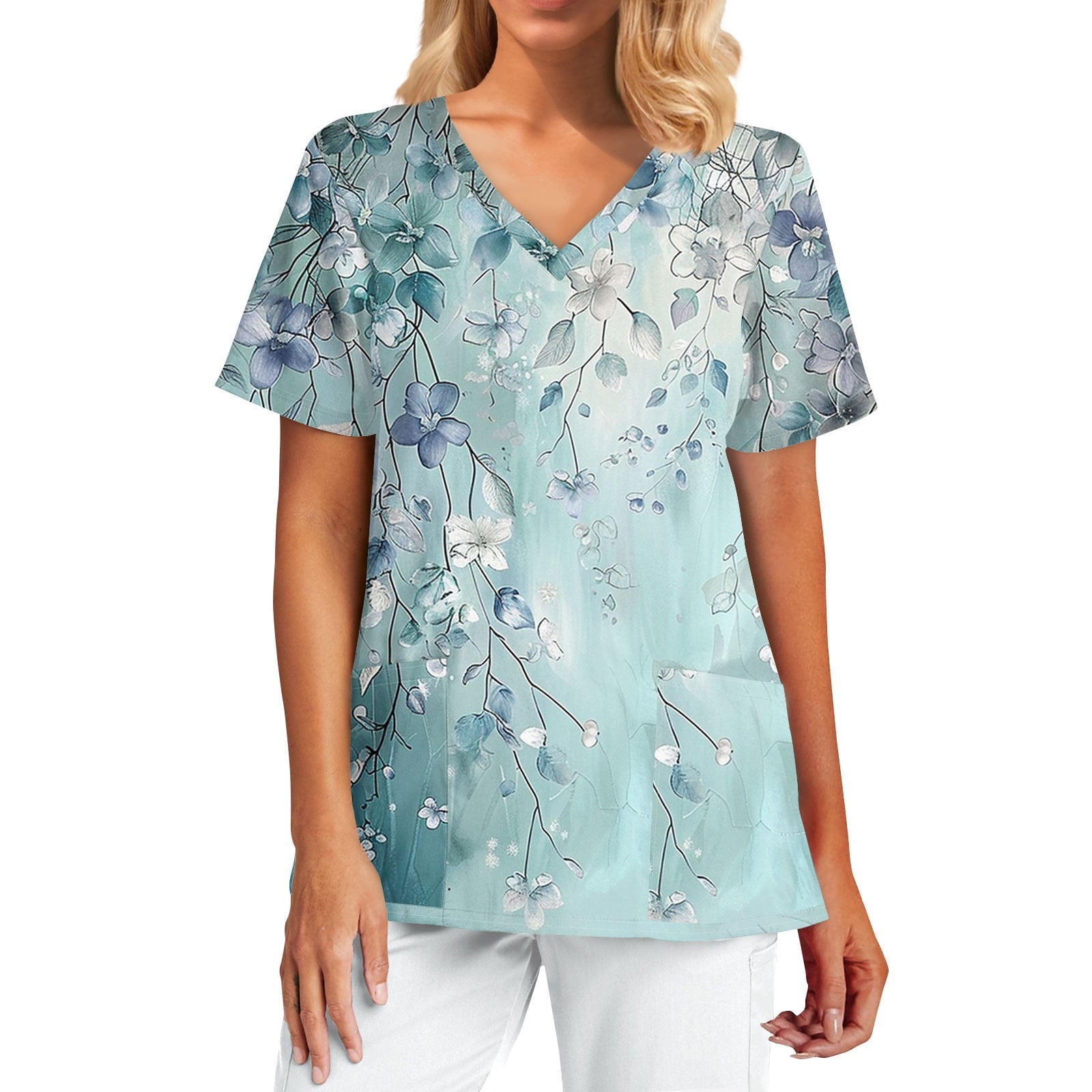 Stretch Scrubs for Women,Scrub Tops Womens with Pocket - Antimicrobial ...