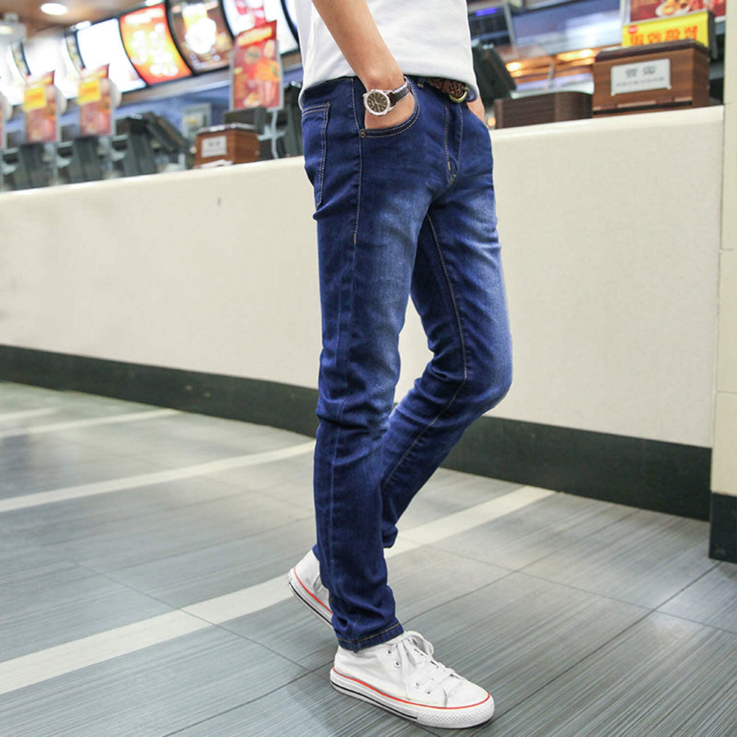Stretch Slim Fit Skinny Thin Pants For Men - Walmart.com