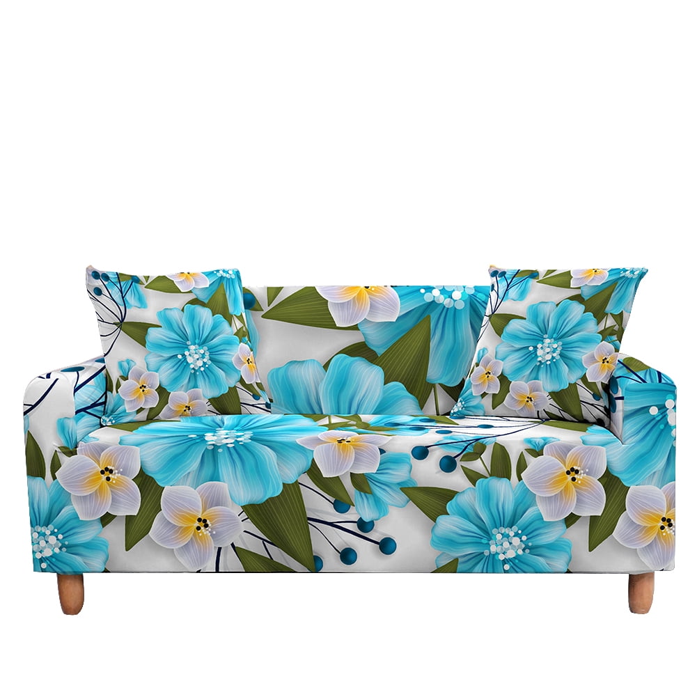 Stretch Sofa Cover 3D Digital Flowers Couch Cover Elastic Corner ...