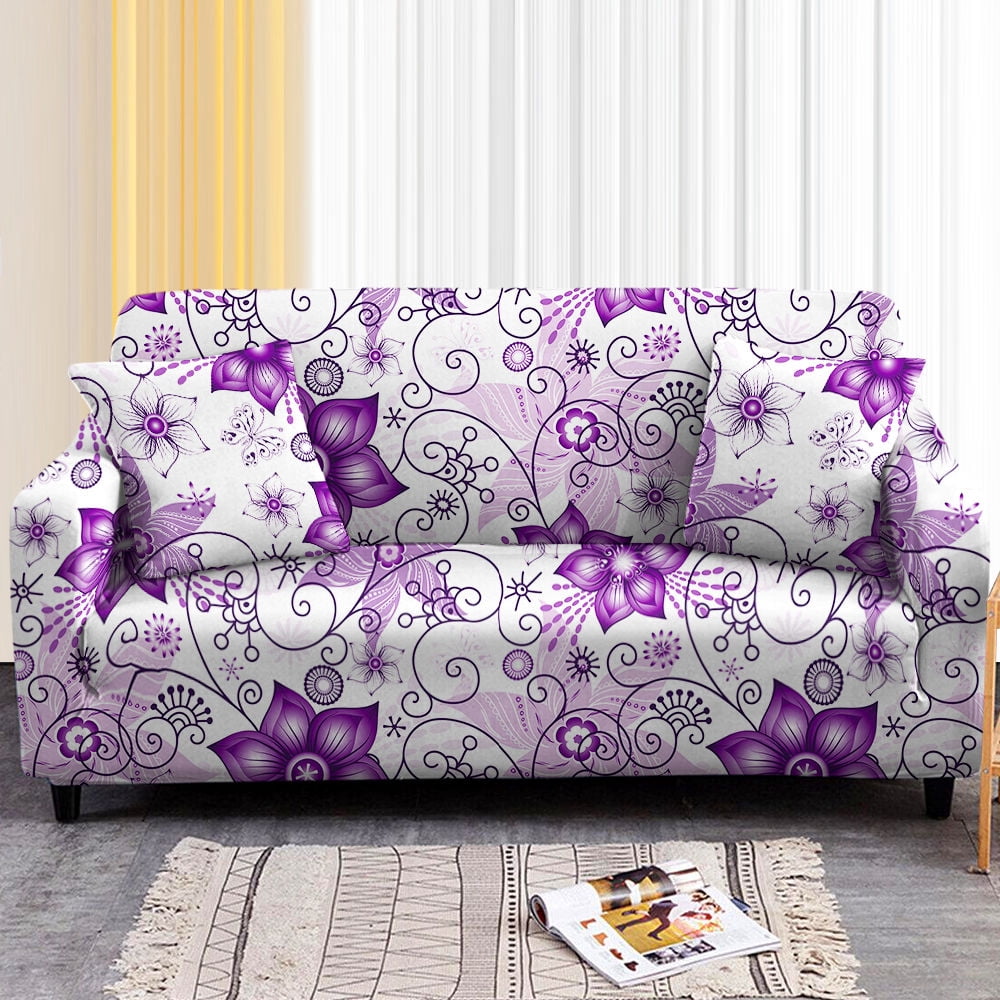 Stretch Sofa Cover for Living Room Elastic Slipcover 3D Digital Flowers ...