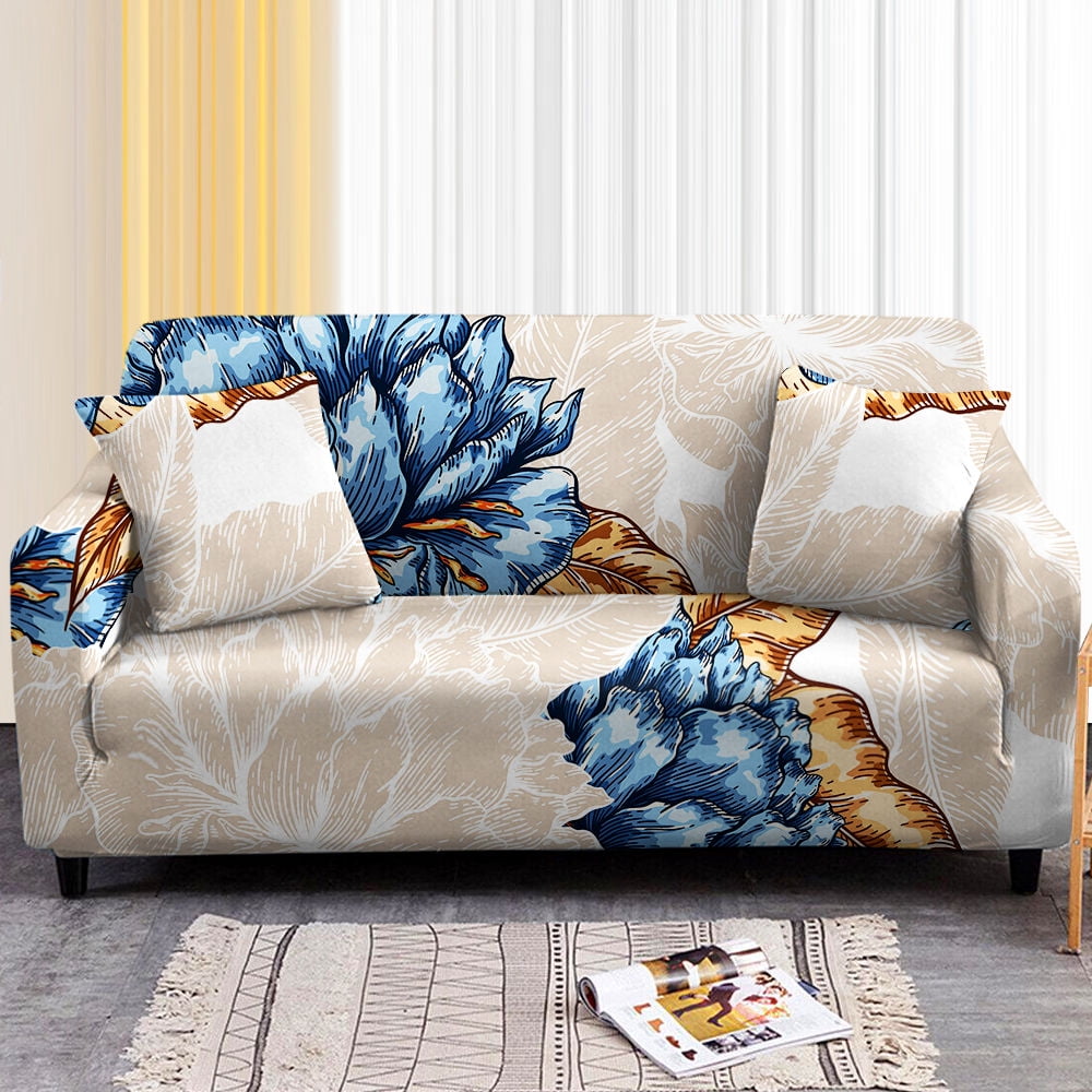 Stretch Sofa Cover for Living Room Elastic Slipcover 3D Digital Flowers ...