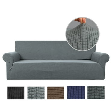Subrtex Stretch 2-Piece Textured Grid Slipcover Sofa Cover, Gray ...