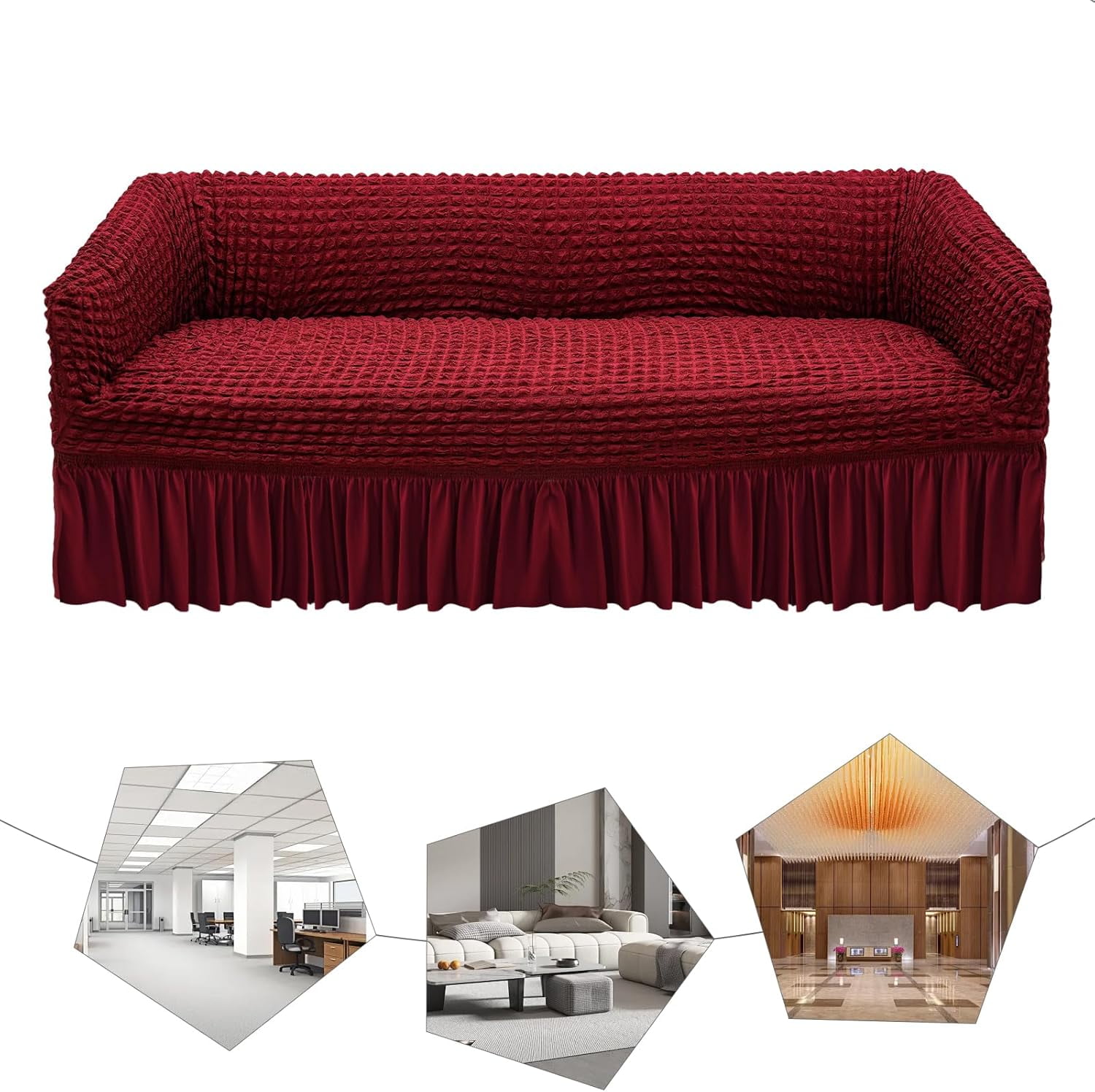 Stretch Sofa Slipcover Couch Cover Easy Fitted Universal High Stretch ...
