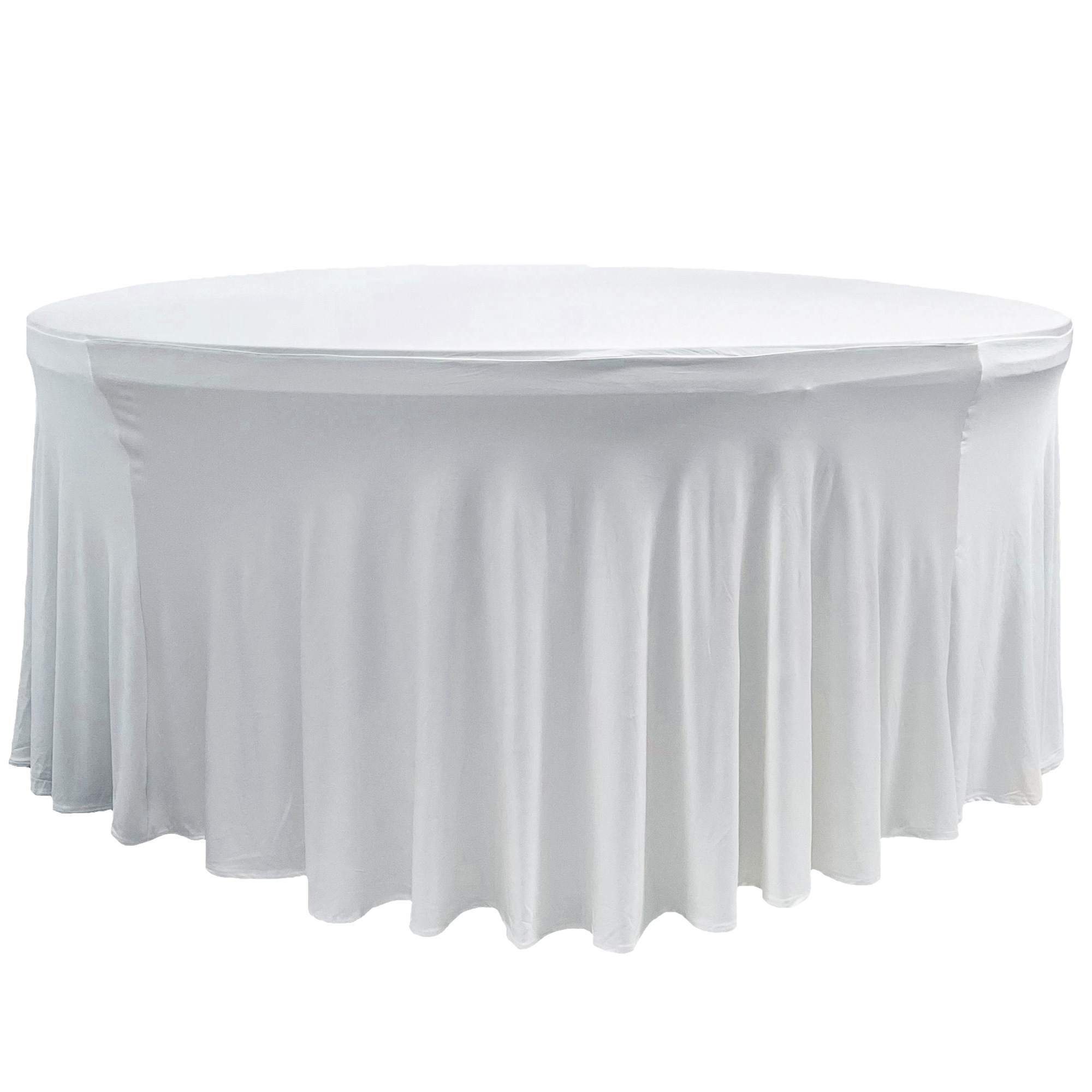 Stretch Spandex 6 ft Round Wavy Draping Table Cover White - Walmart.com