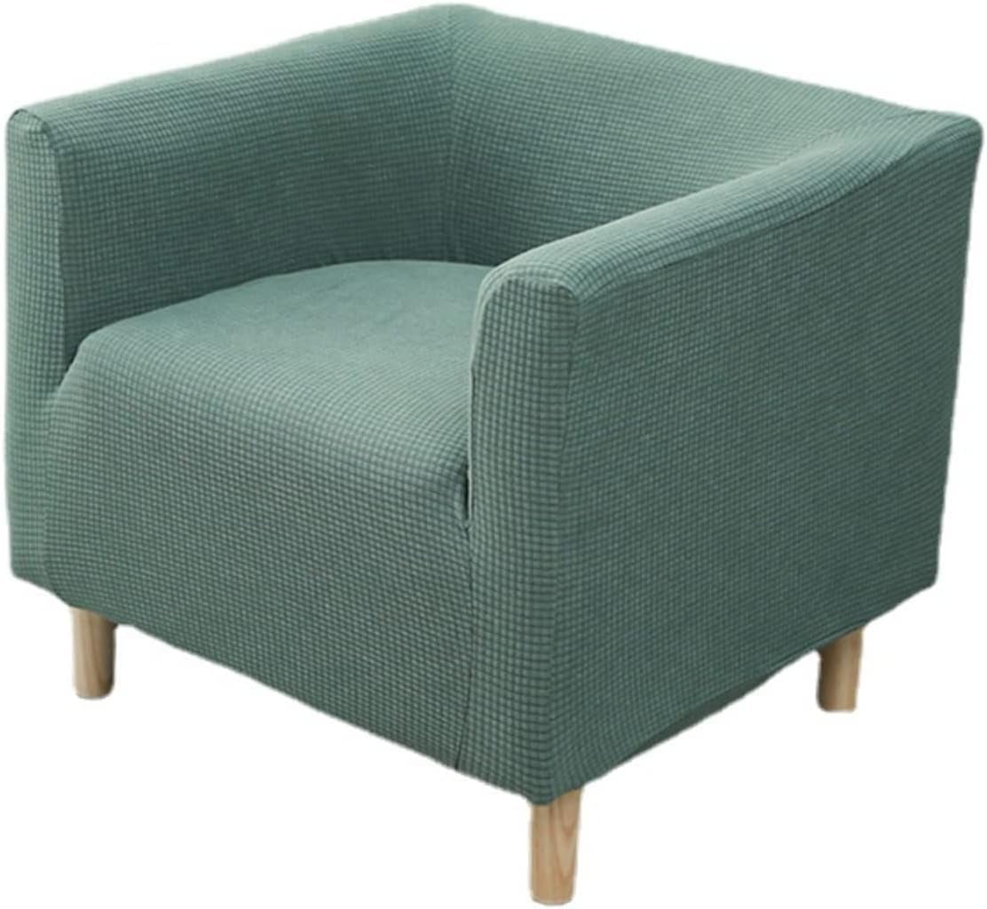 Stretch Square Small Single Sofa Covers Solid Color Club Chair ...