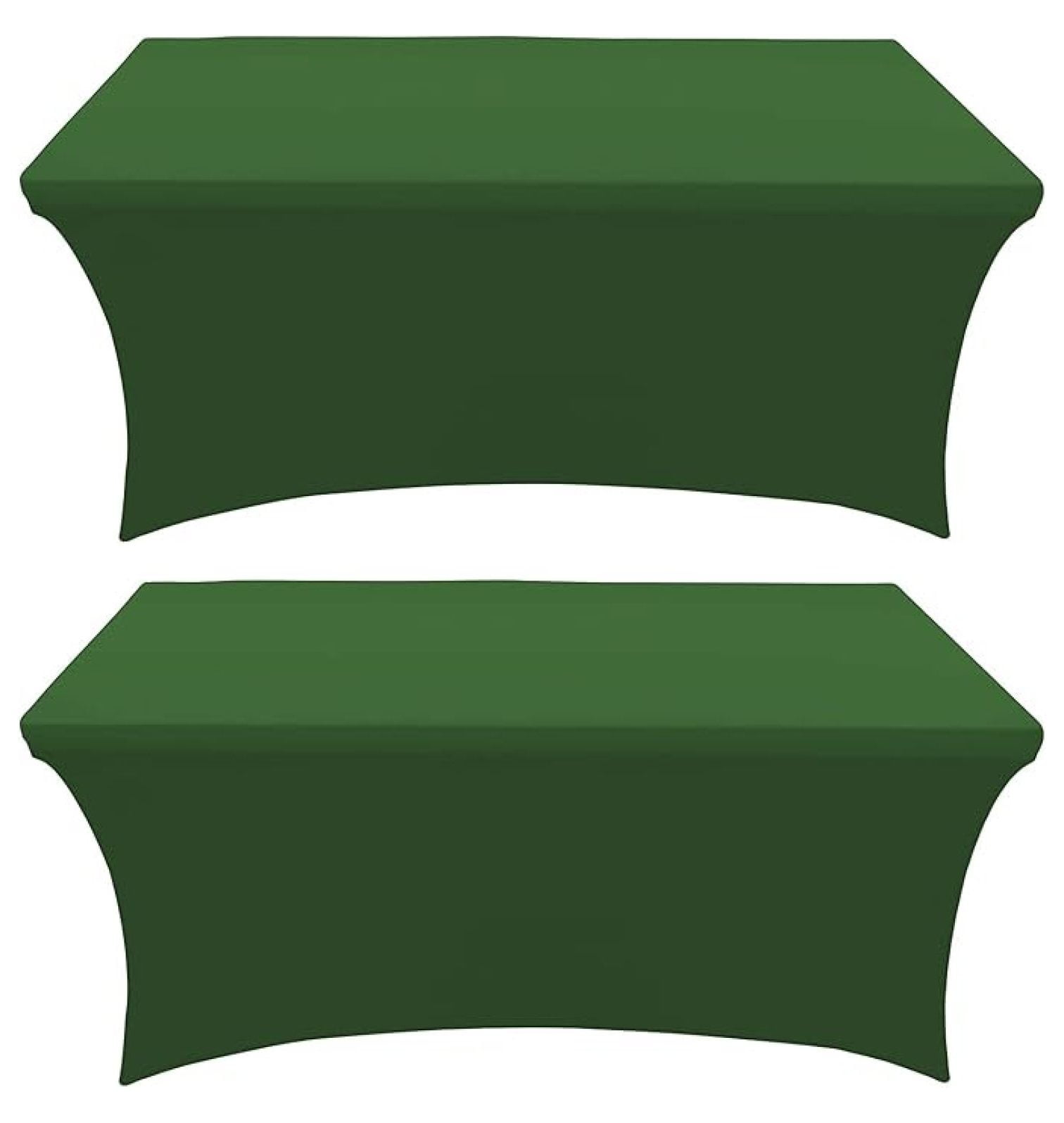 Stretch Table Covers 8ft Green 2 Pack - Spandex Rectangular Tablecloth ...