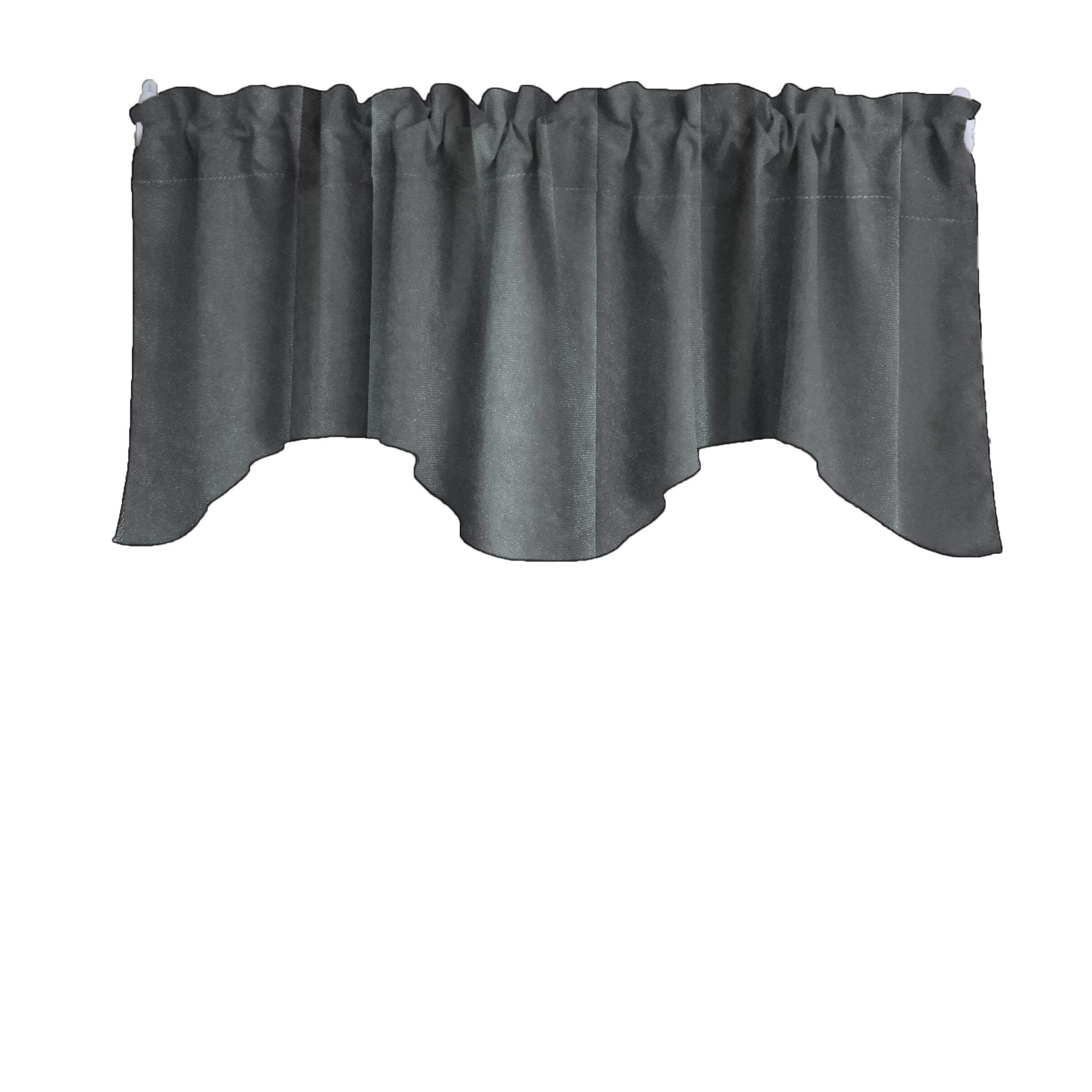 Stretch Velvet Solid Scalloped Window Valance 58" Wide / 20" Tall ...