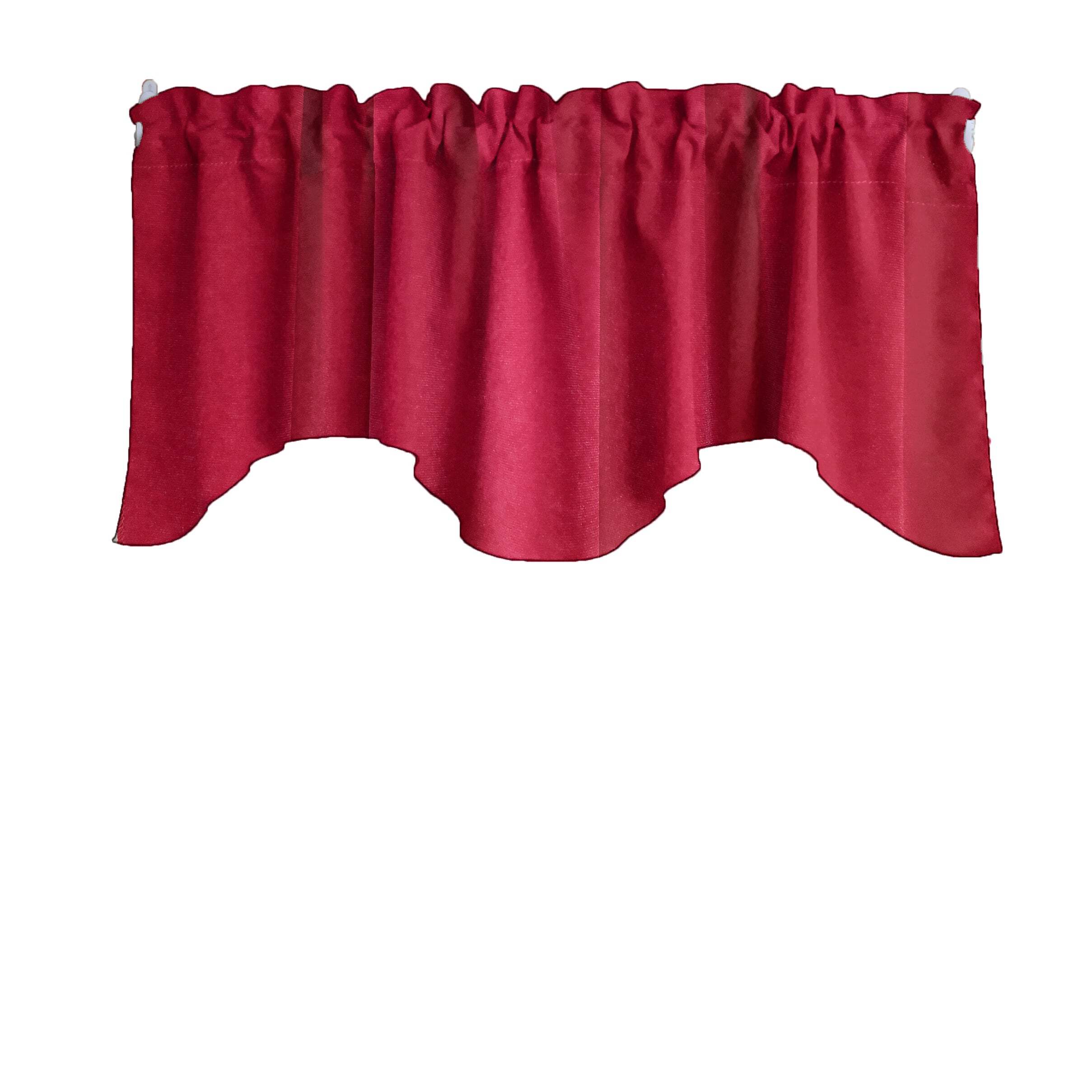 Stretch Velvet Solid Scalloped Window Valance 58" Wide / 20" Tall ...