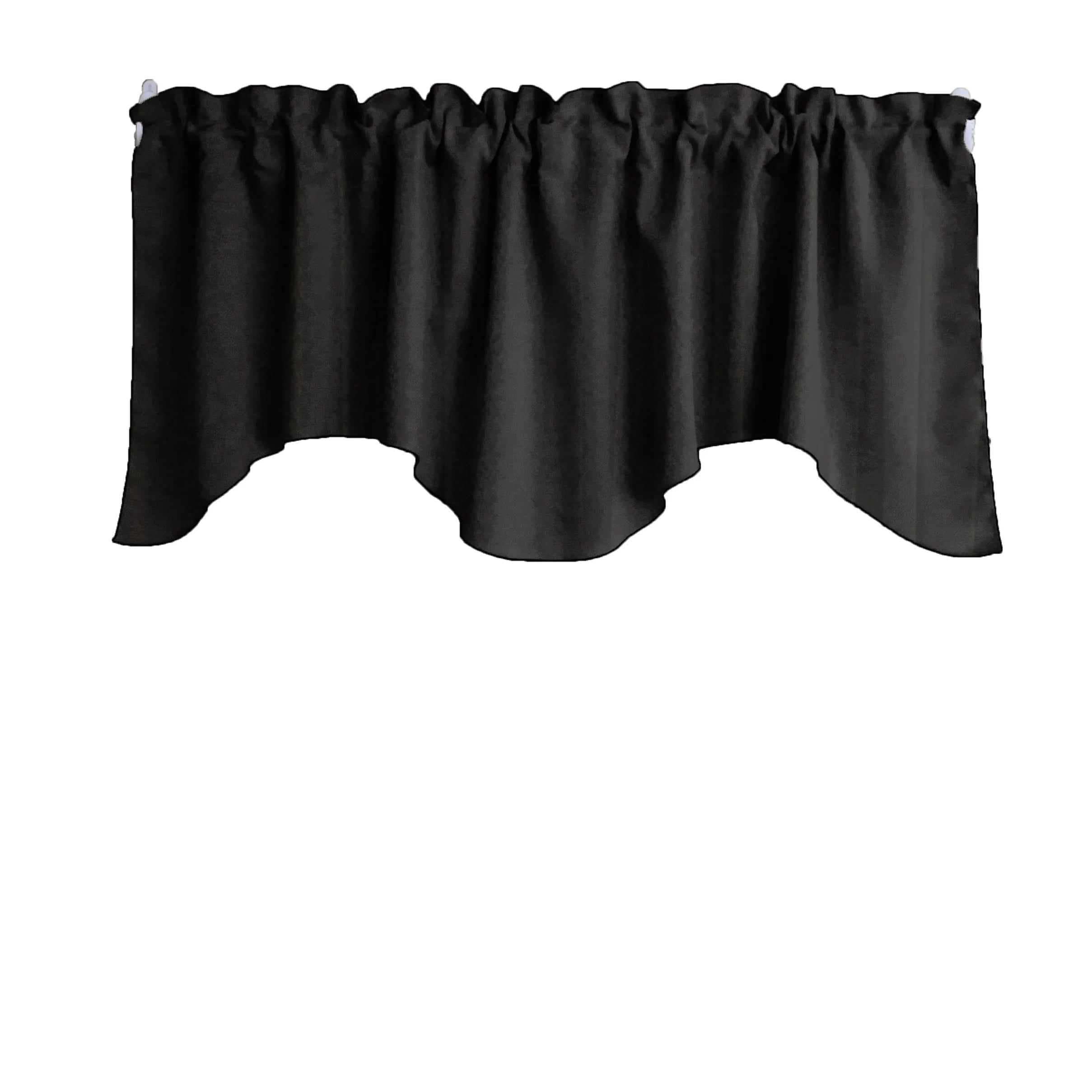 Stretch Velvet Solid Scalloped Window Valance 58" Wide / 20" Tall ...