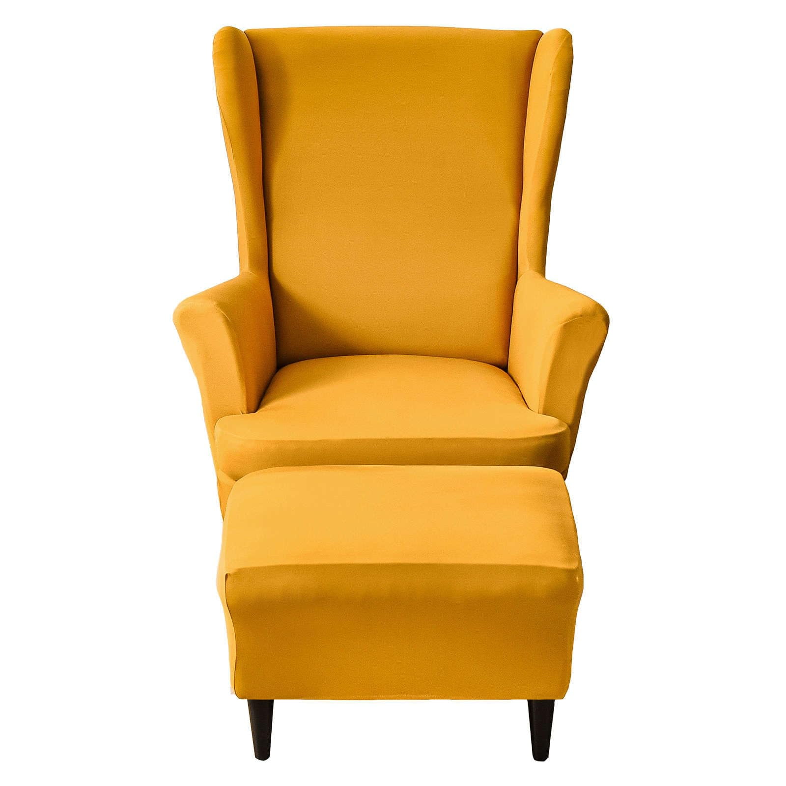 Stretch Wing Chair Cover Set, Wing Chair Slipcover with Ottoman Cover ...