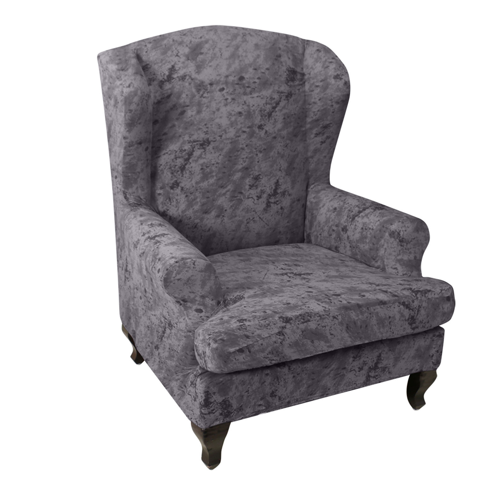 Stretch Wingback Chair Cover, 2-Pieces Printed Wing Chair Cover ...