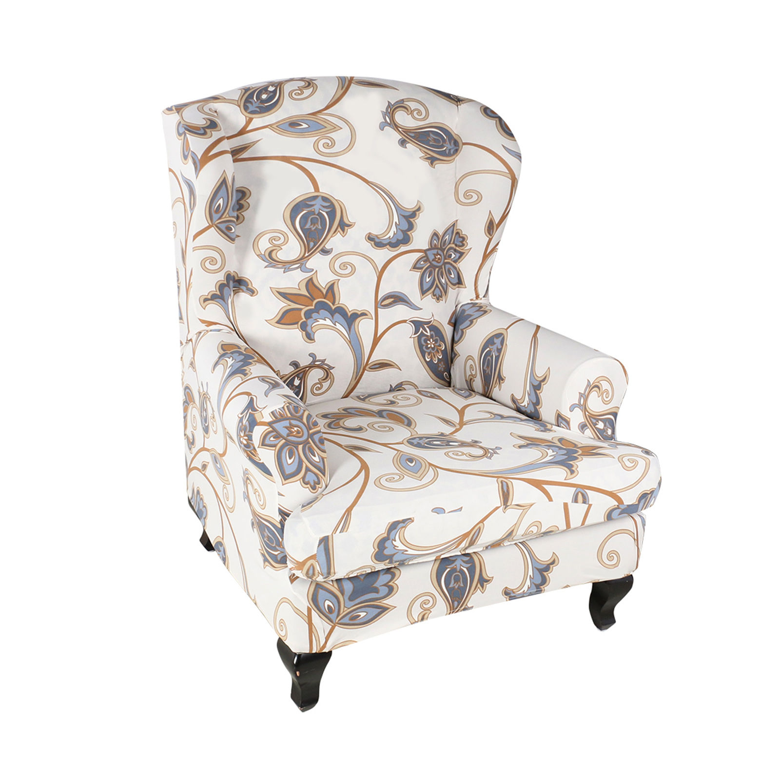 Stretch Wingback Chair Slipcover,Wing Chair Cover Print Chair Slipcover ...