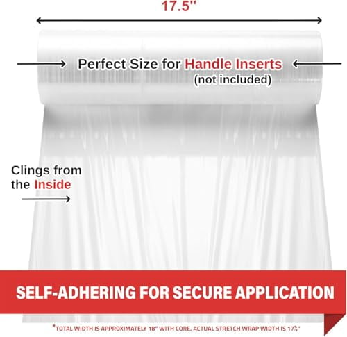 Stretch Wrap Industrial Strength 4 Pack 17.5" 1100 SqFt 80 Gauge Extra ...