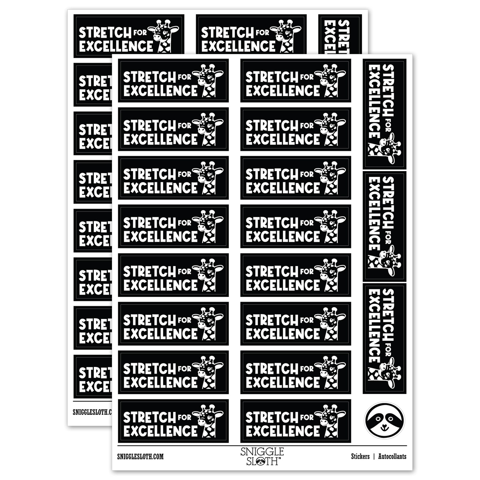 Stretch for Excellence Giraffe Teacher Student School Sticker Set ...