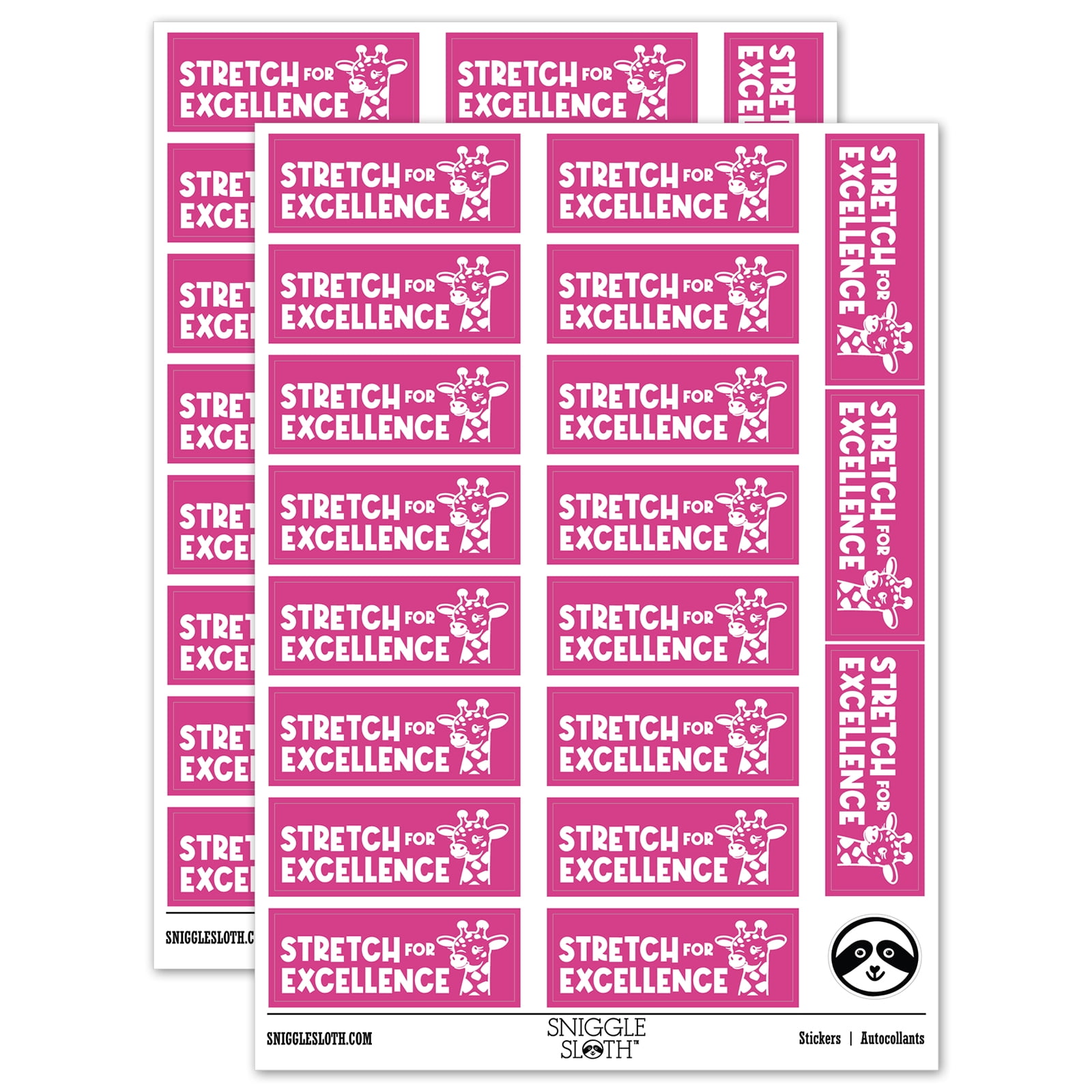 Stretch for Excellence Giraffe Teacher Student School Sticker Set - Hot ...