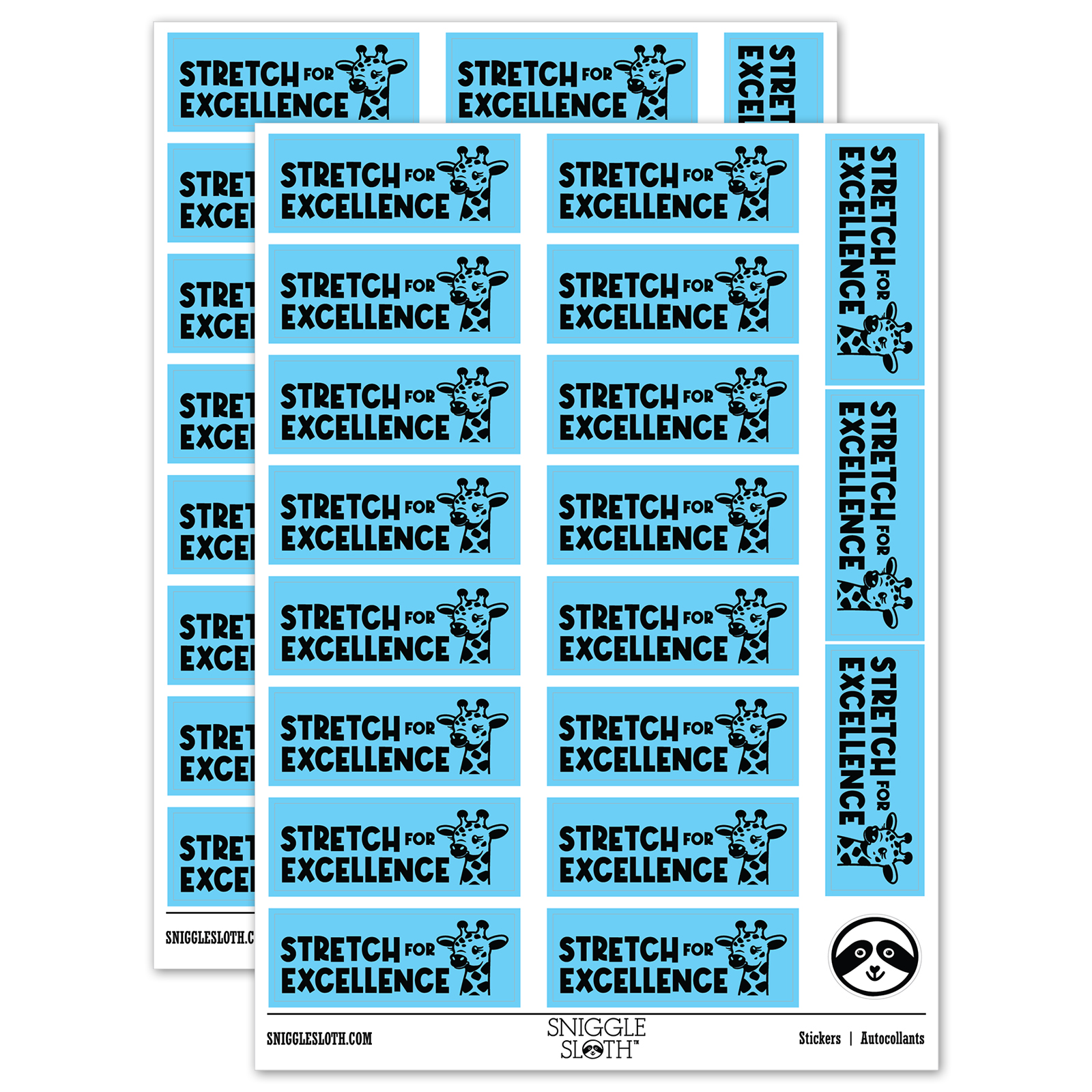 Stretch for Excellence Giraffe Teacher Student School Sticker Set ...