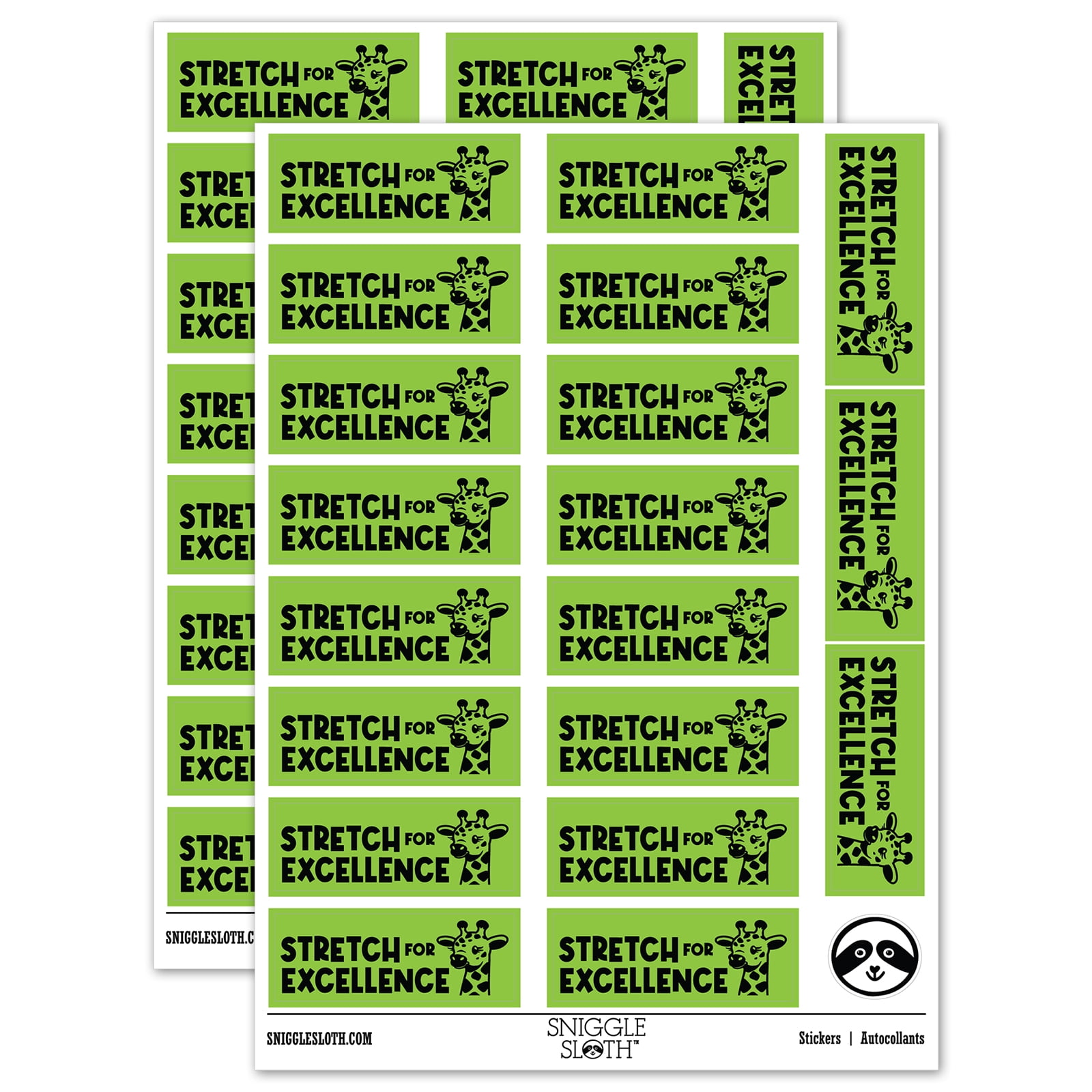 Stretch for Excellence Giraffe Teacher Student School Sticker Set ...