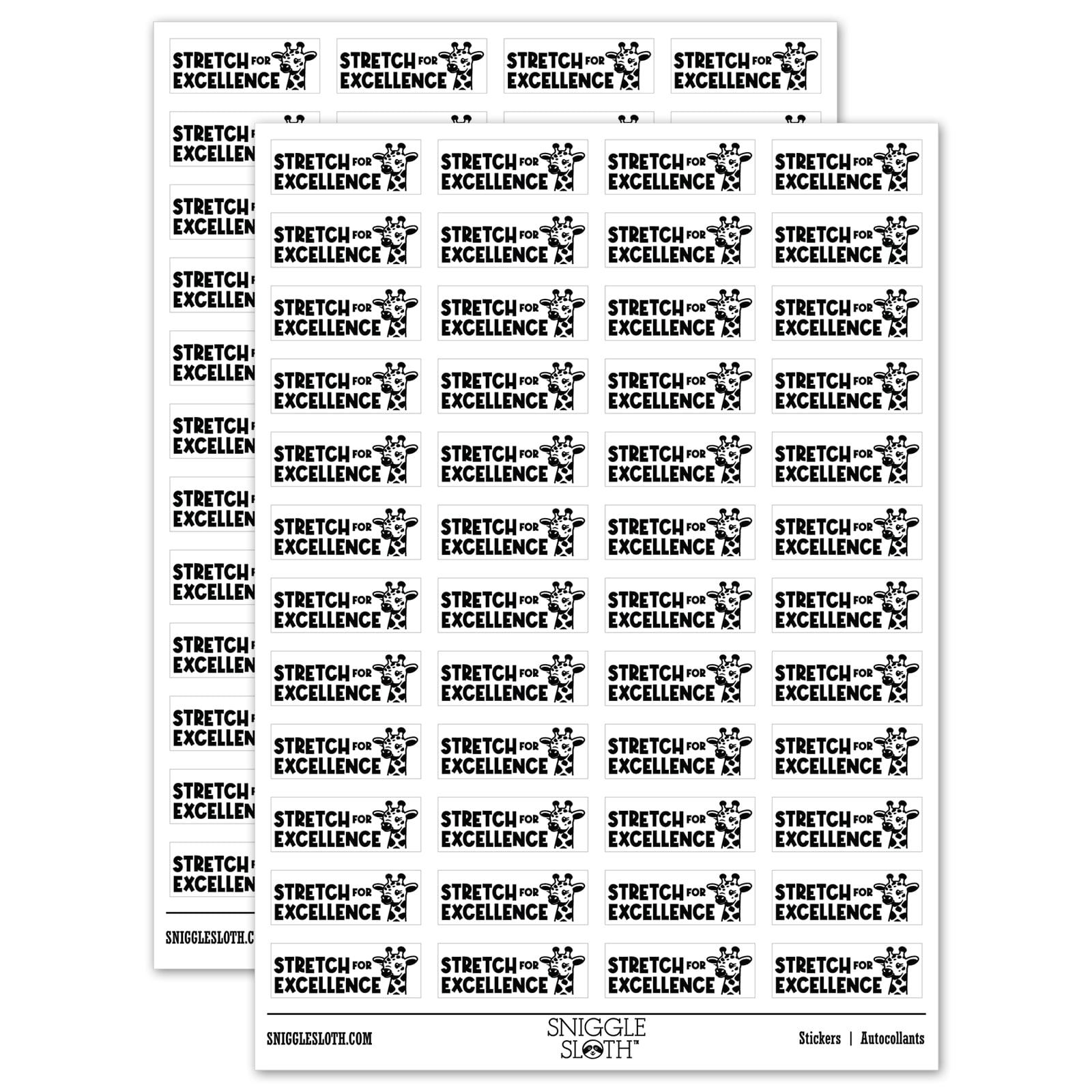 Stretch for Excellence Giraffe Teacher Student School Sticker Set ...