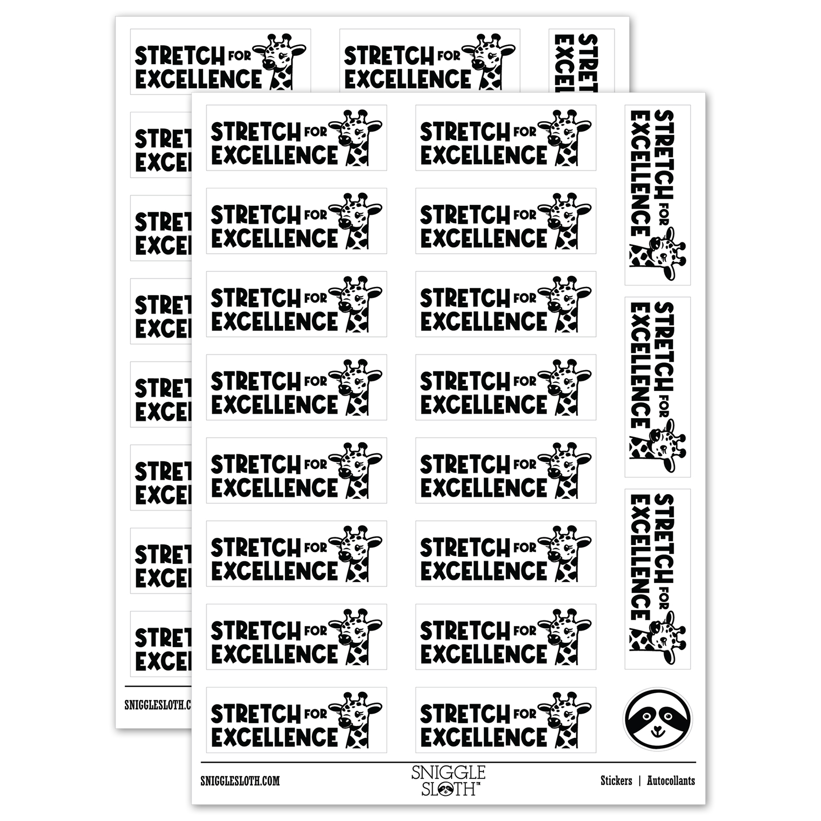 Stretch for Excellence Giraffe Teacher Student School Sticker Set ...