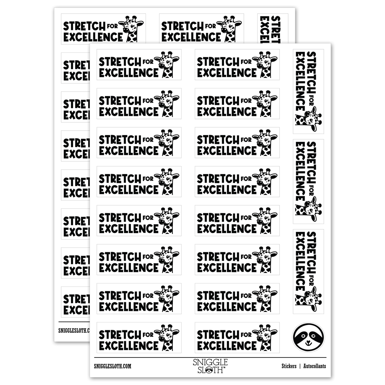 Stretch for Excellence Giraffe Teacher Student School Sticker Set ...
