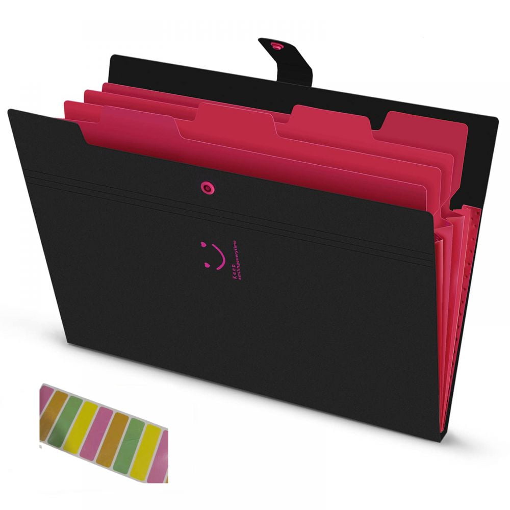 Stretchable, Fits A4 & Letter Sizes Polypropylene File Folder with 5 ...